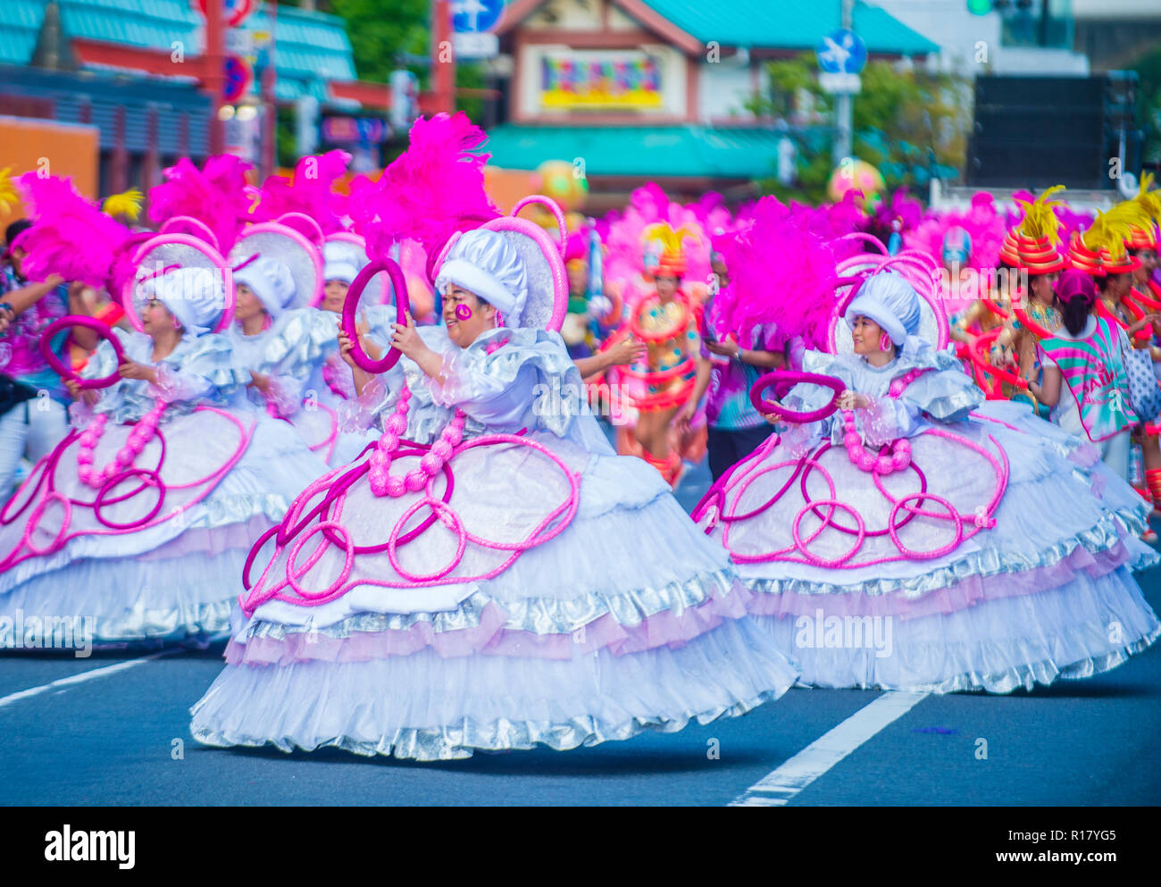 Participants in the Asakusa samba carnival in Tokyo Japan Stock Photo ...