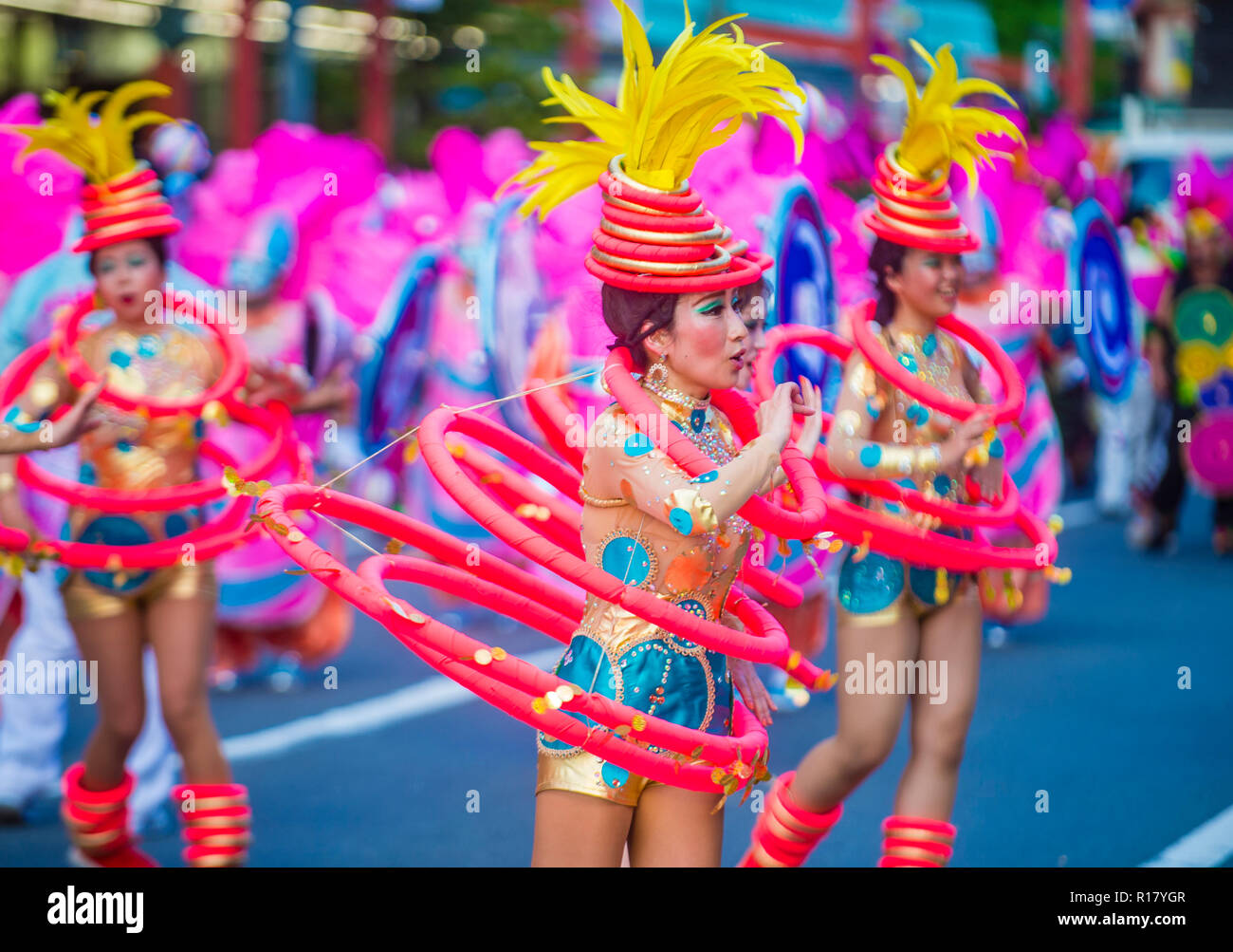 Participants in the Asakusa samba carnival in Tokyo Japan Stock Photo ...