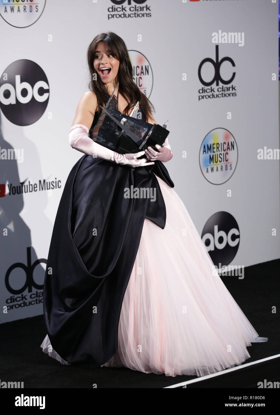 Celebrities attend 2018 American Music Awards Press Room at Microsoft ...