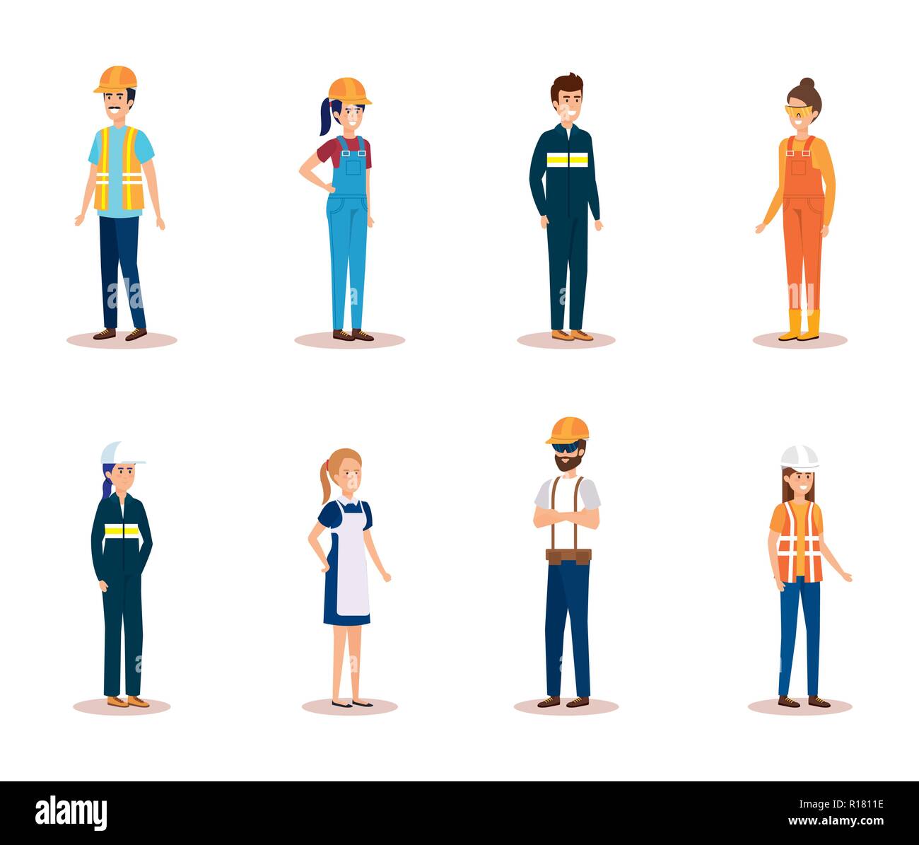 Cartoon people occupations characters set hi-res stock photography and ...