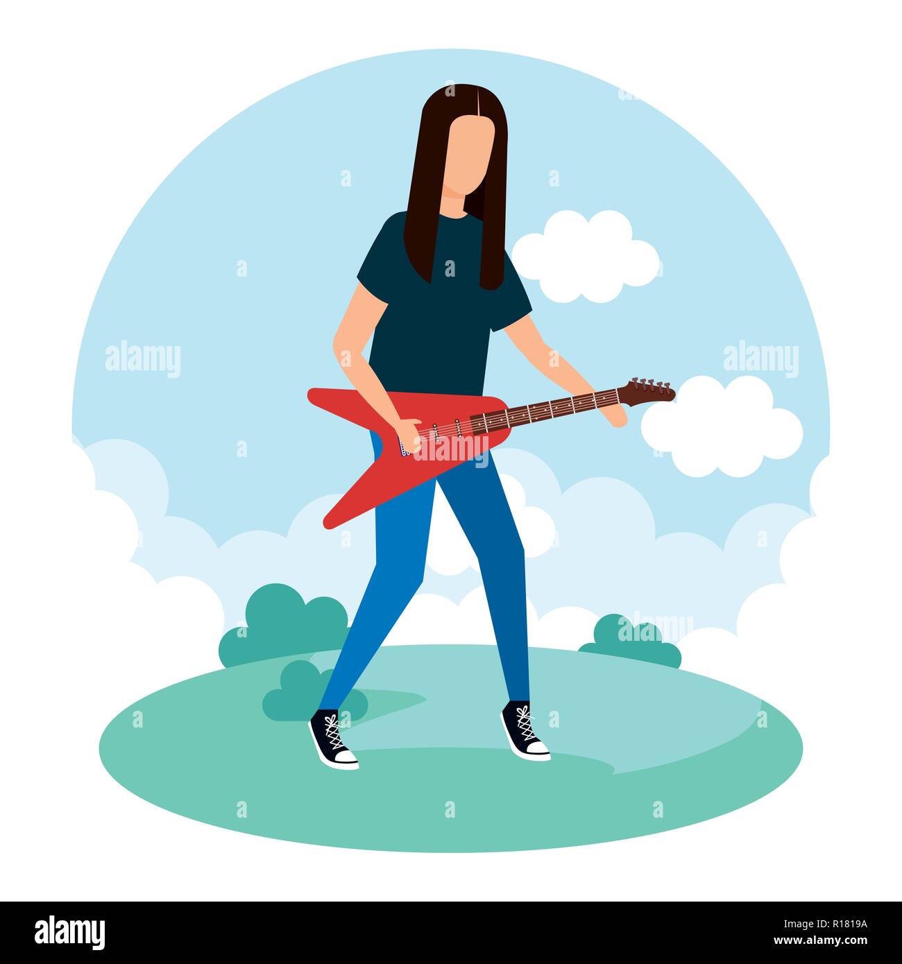 Person playing electric bass Cut Out Stock Images & Pictures - Alamy