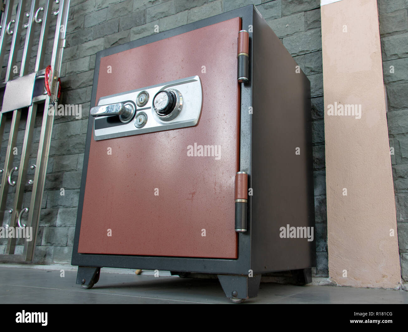 The safe stands in the corridor beside the grids entrance. A strongroom ...