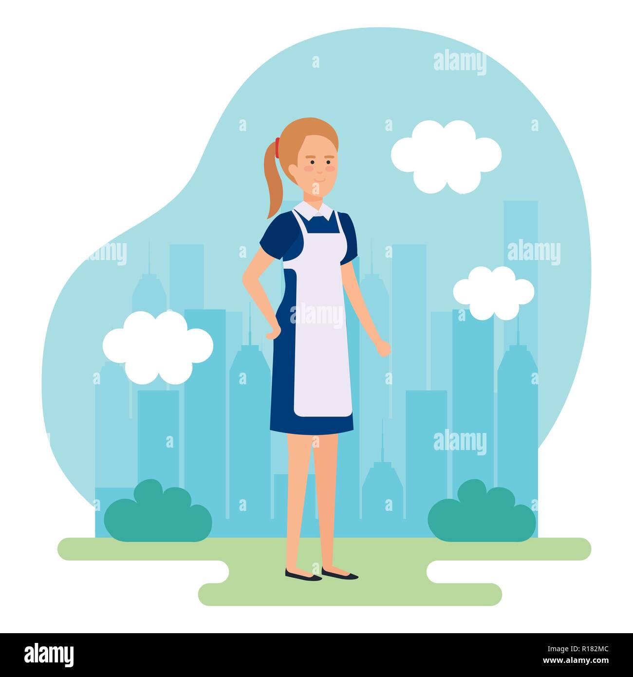 female service employee in the city Stock Vector Image & Art - Alamy