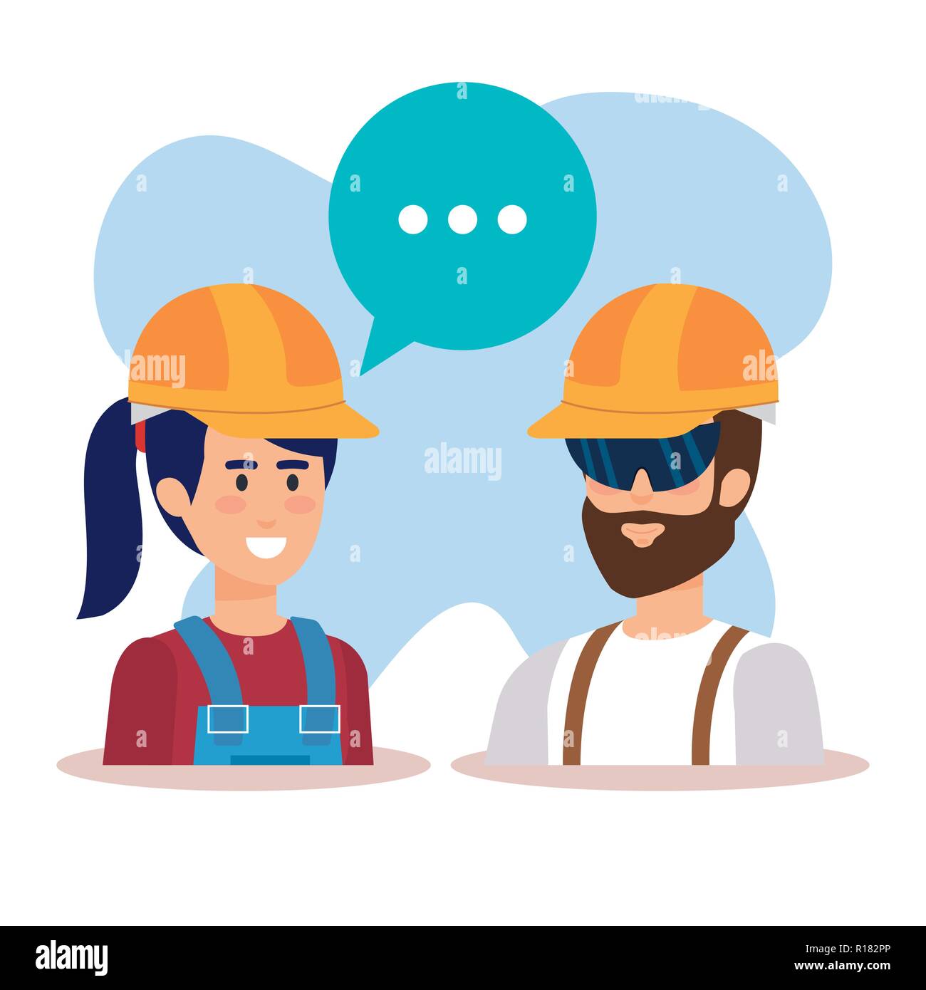 Builders talking Stock Vector Images - Alamy