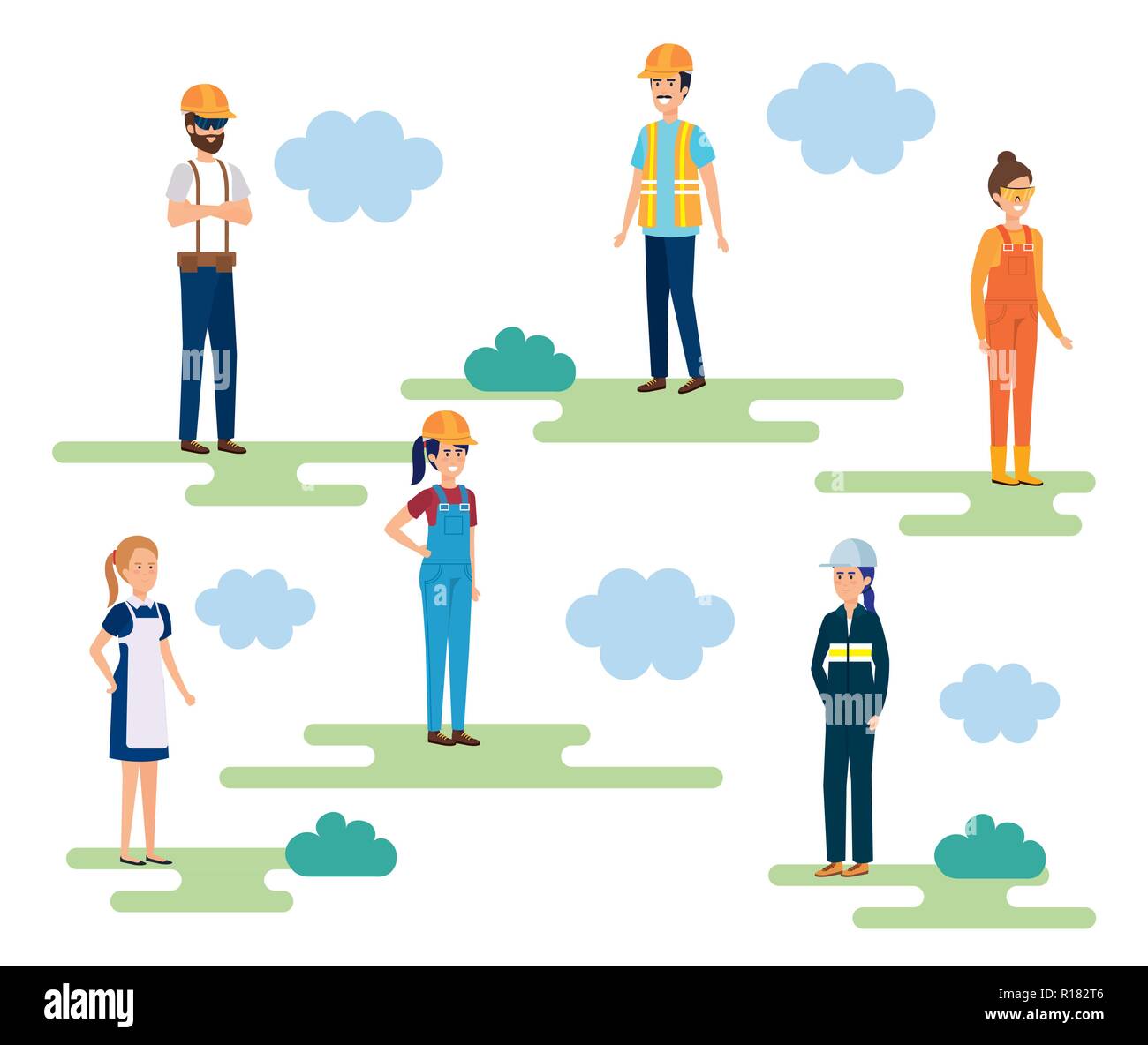 Cartoon people occupations characters set hi-res stock photography and ...