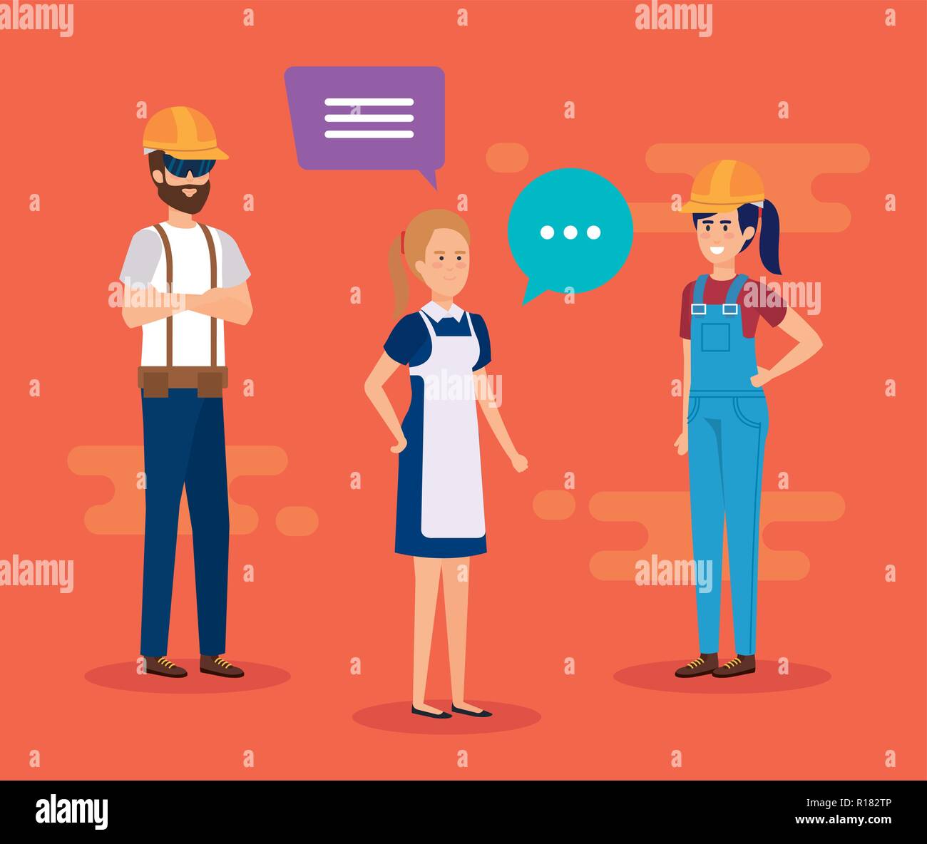 group of workers talking characters Stock Vector Image & Art - Alamy