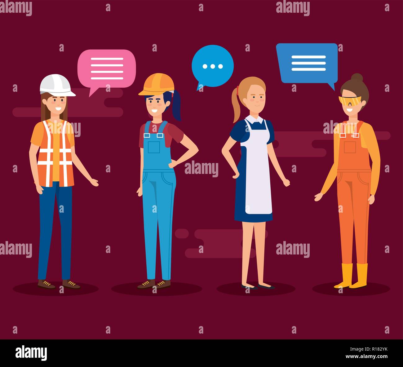 group of workers talking characters Stock Vector Image & Art - Alamy