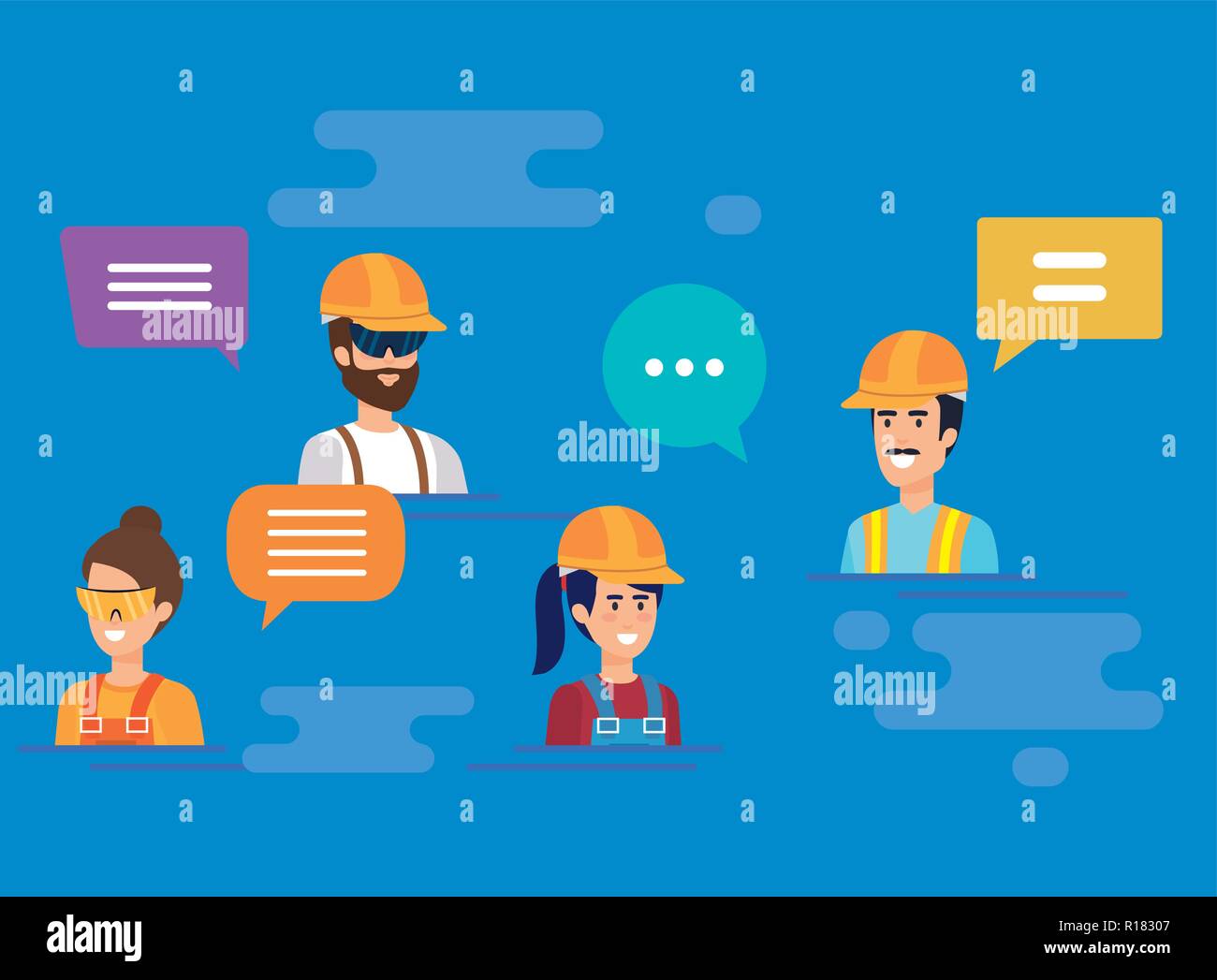 group of workers talking characters Stock Vector Image & Art - Alamy