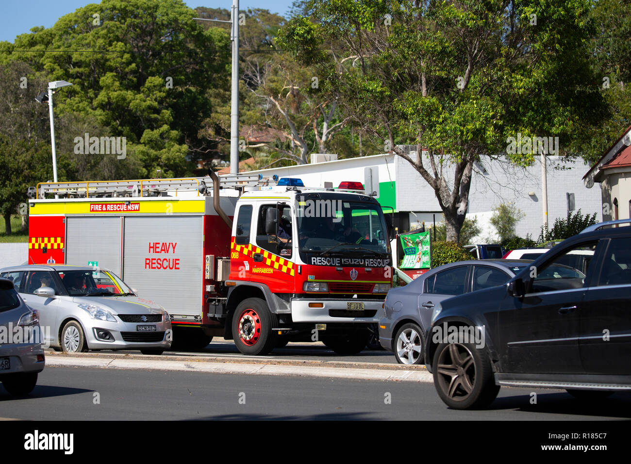 NSW Fire and Rescue fire brigade truck in Sydney,Australia Stock Photo ...