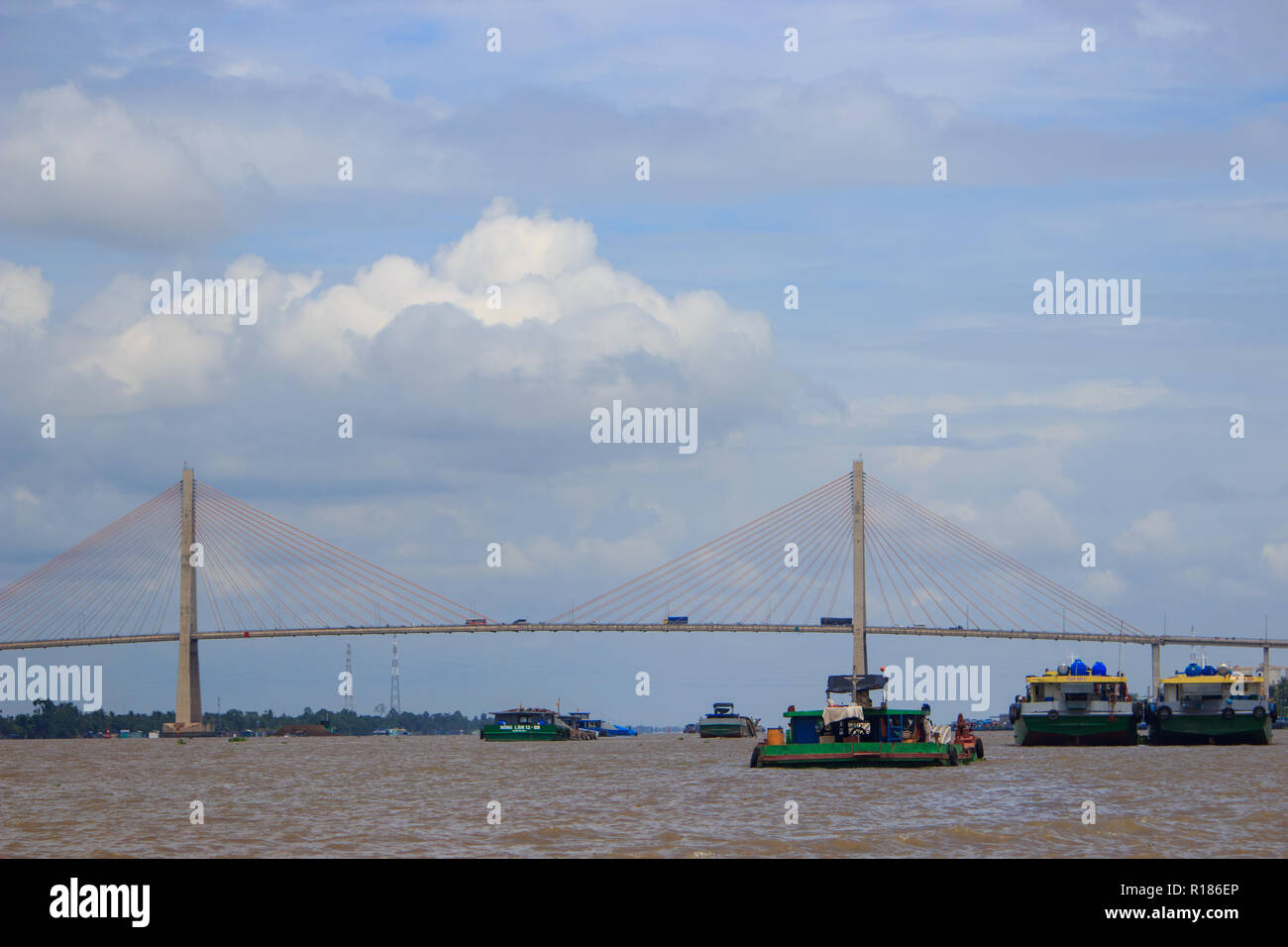 bridge over the mekong river vietnam Stock Photo - Alamy