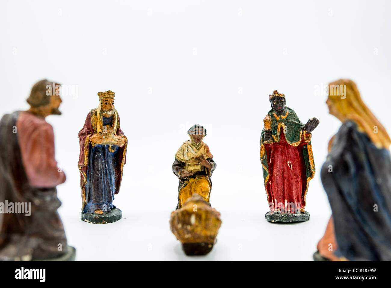 Christian nativity scene figure isolated on white background ...