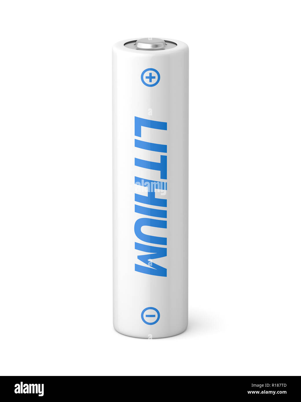 3d rendered single lithium aa battery on a white background Stock Photo ...