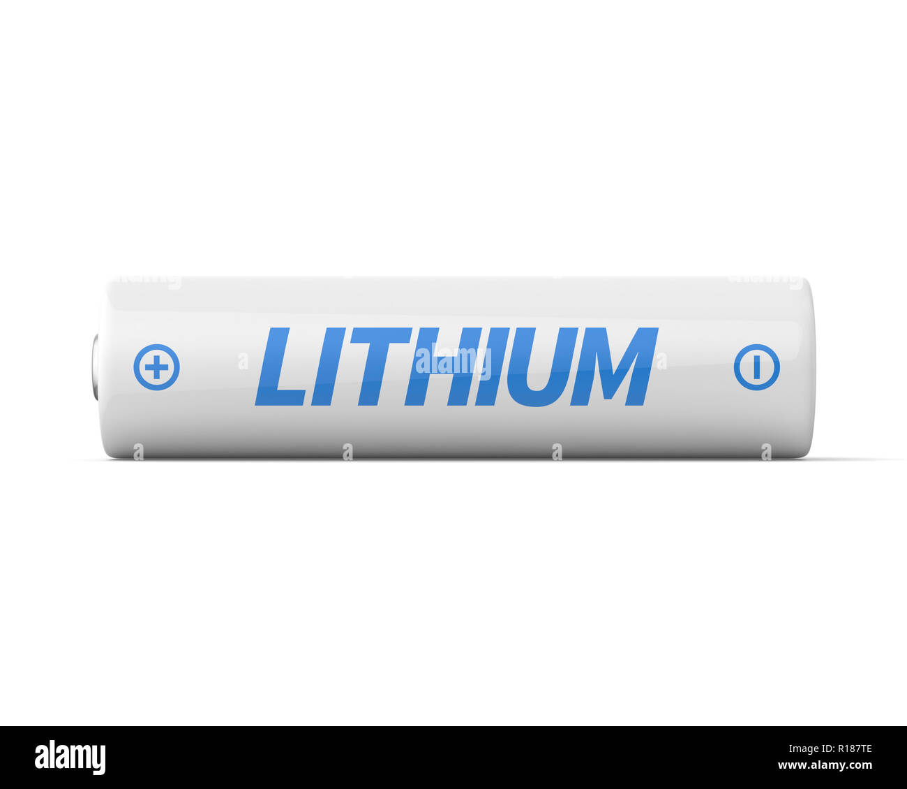 3d rendered single lithium aa battery on a white background Stock Photo ...