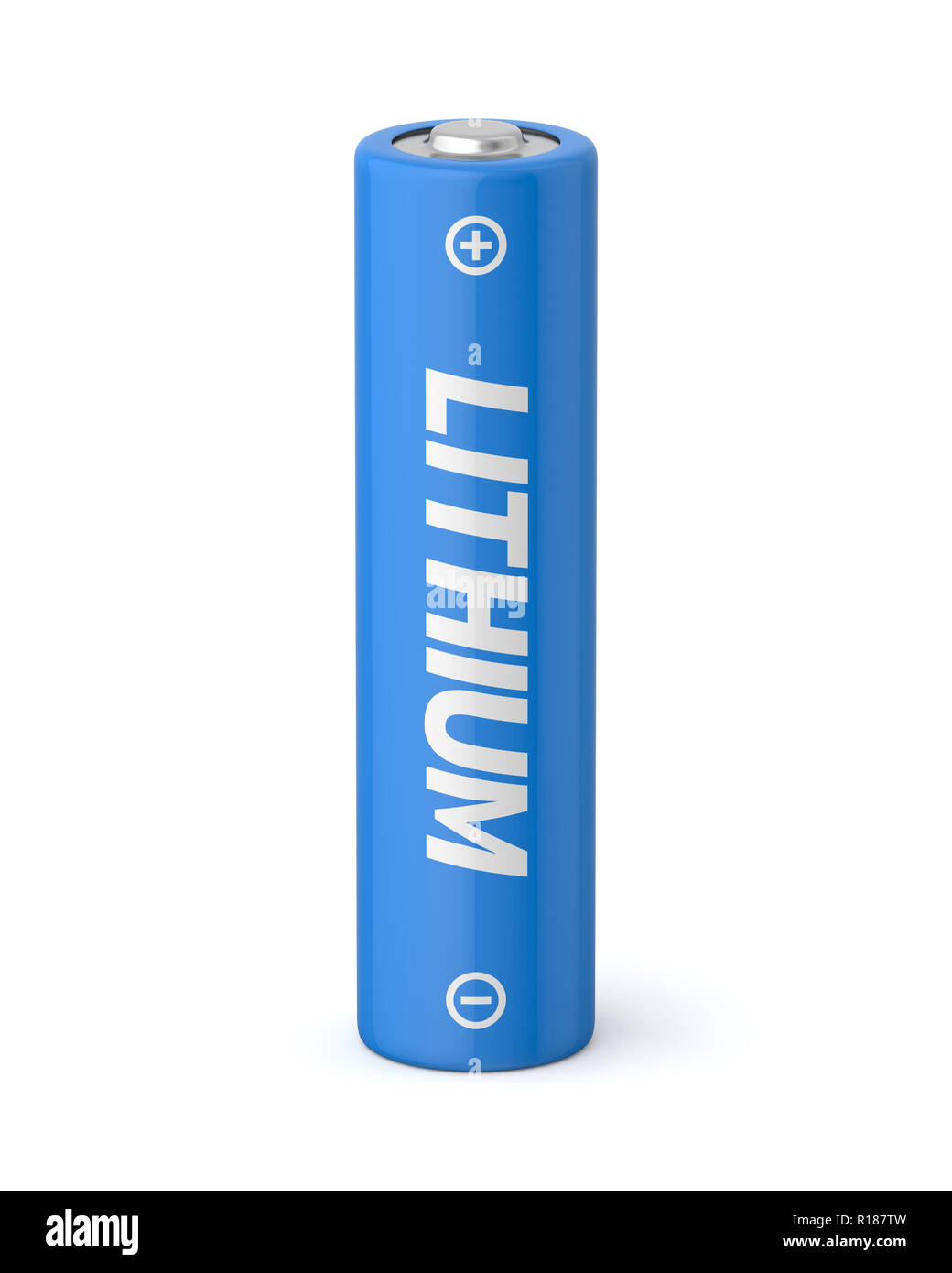 3d rendered single lithium aa battery on a white background Stock Photo ...