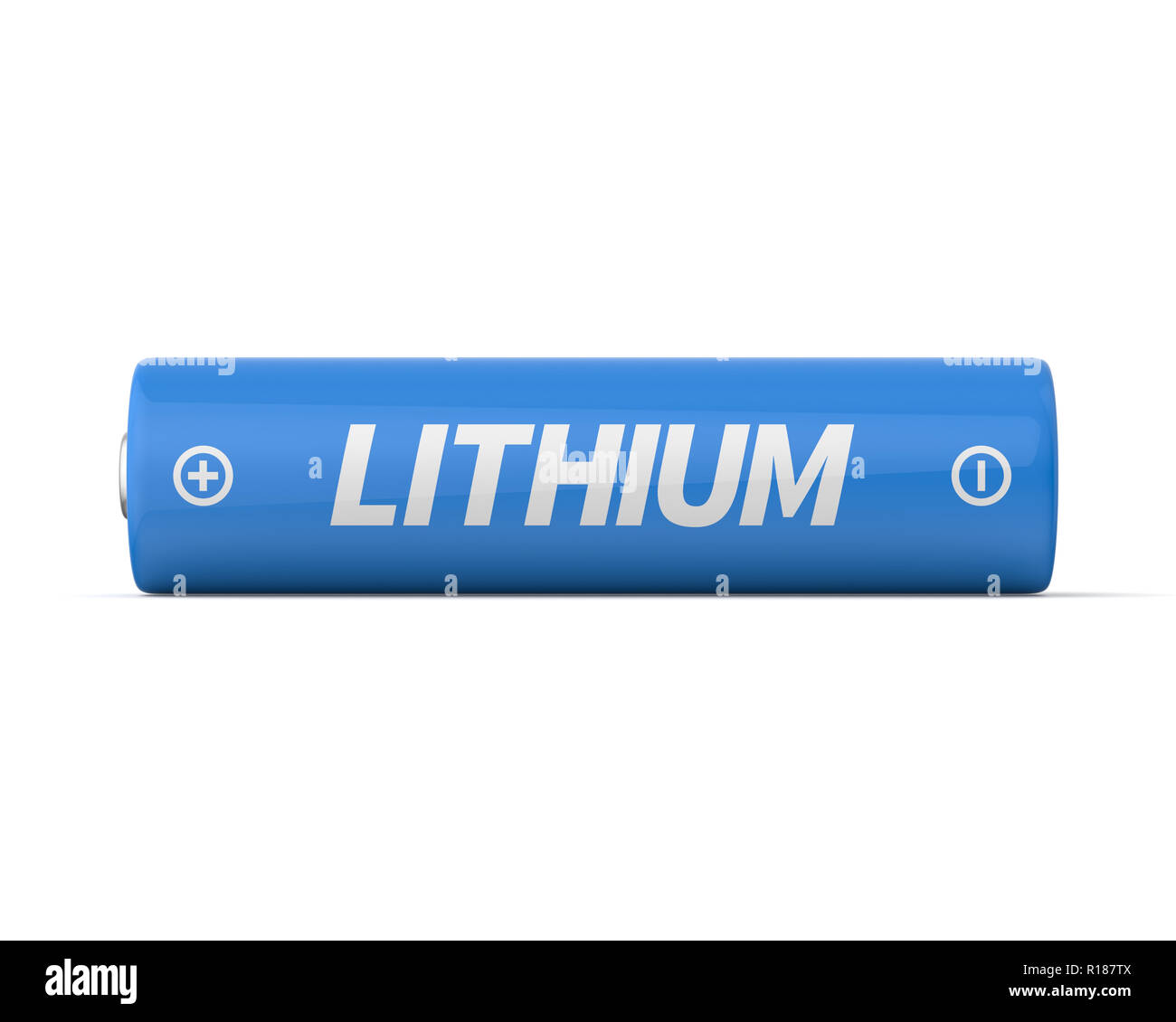 3d rendered single lithium aa battery on a white background Stock Photo ...