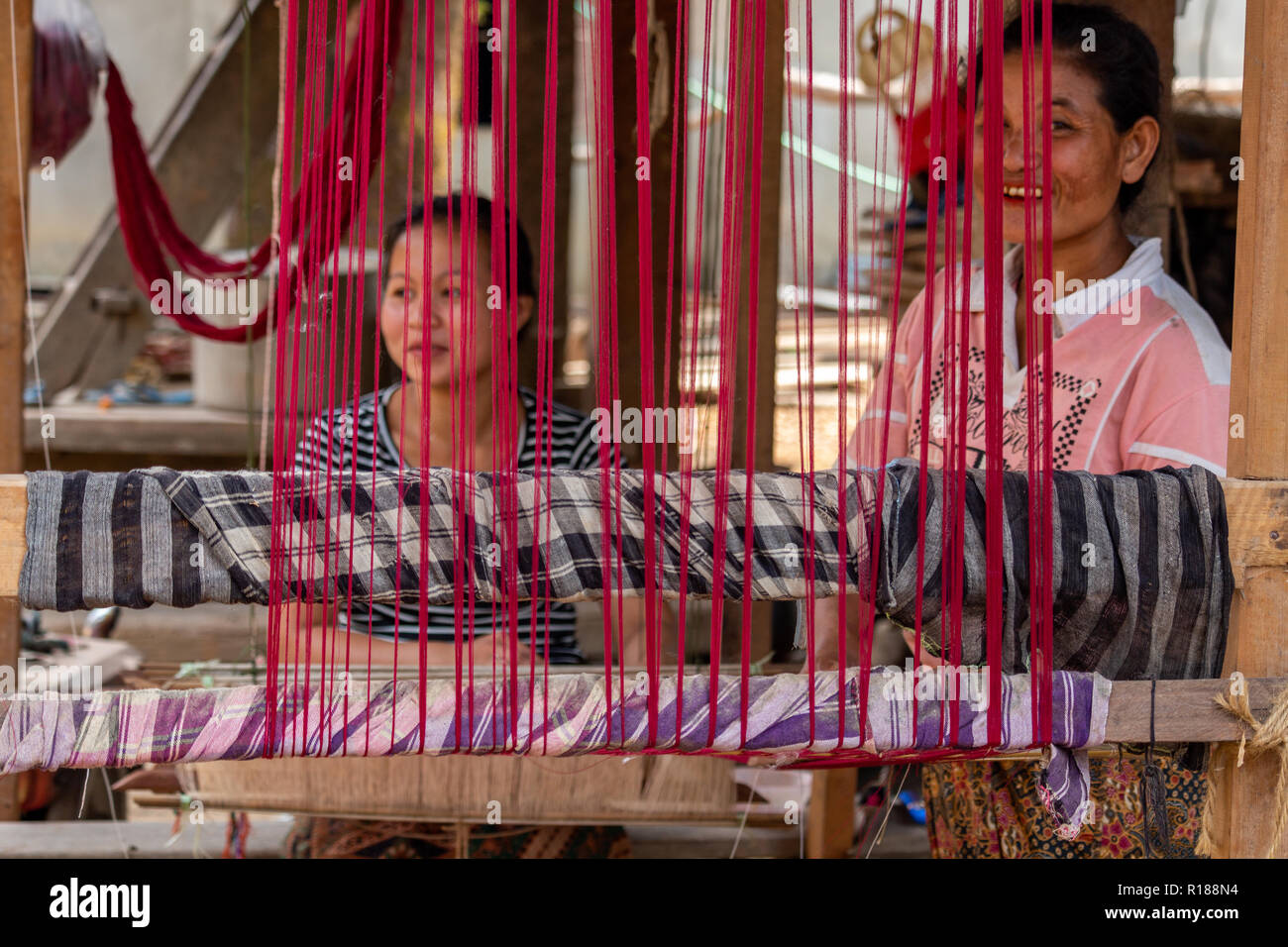 Thakhek, Laos - April 21 2018: Women in a remote disconnected village ...