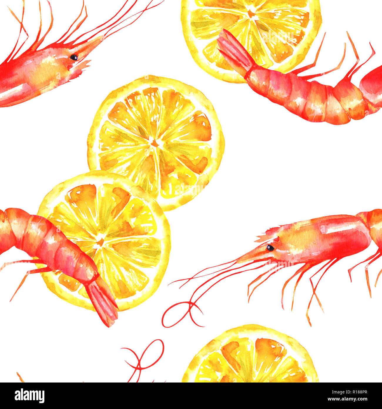 Seamless shrimp pattern hi-res stock photography and images - Alamy