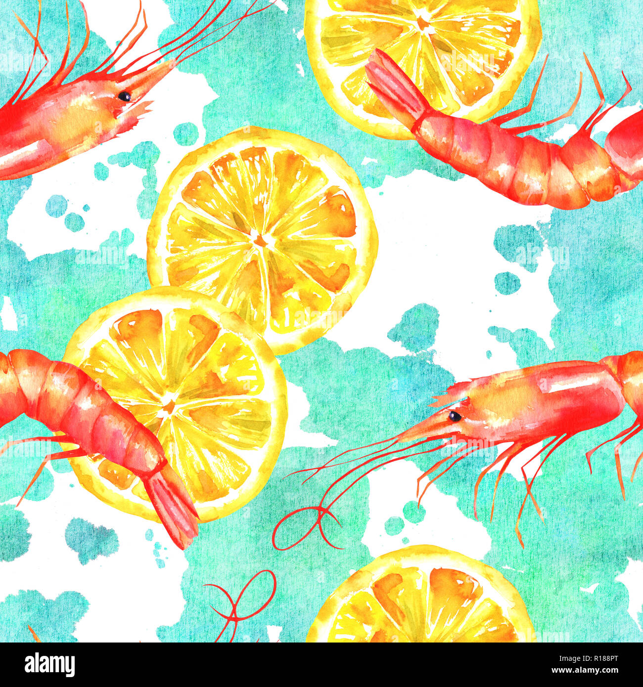 Seamless shrimp pattern hi-res stock photography and images - Alamy
