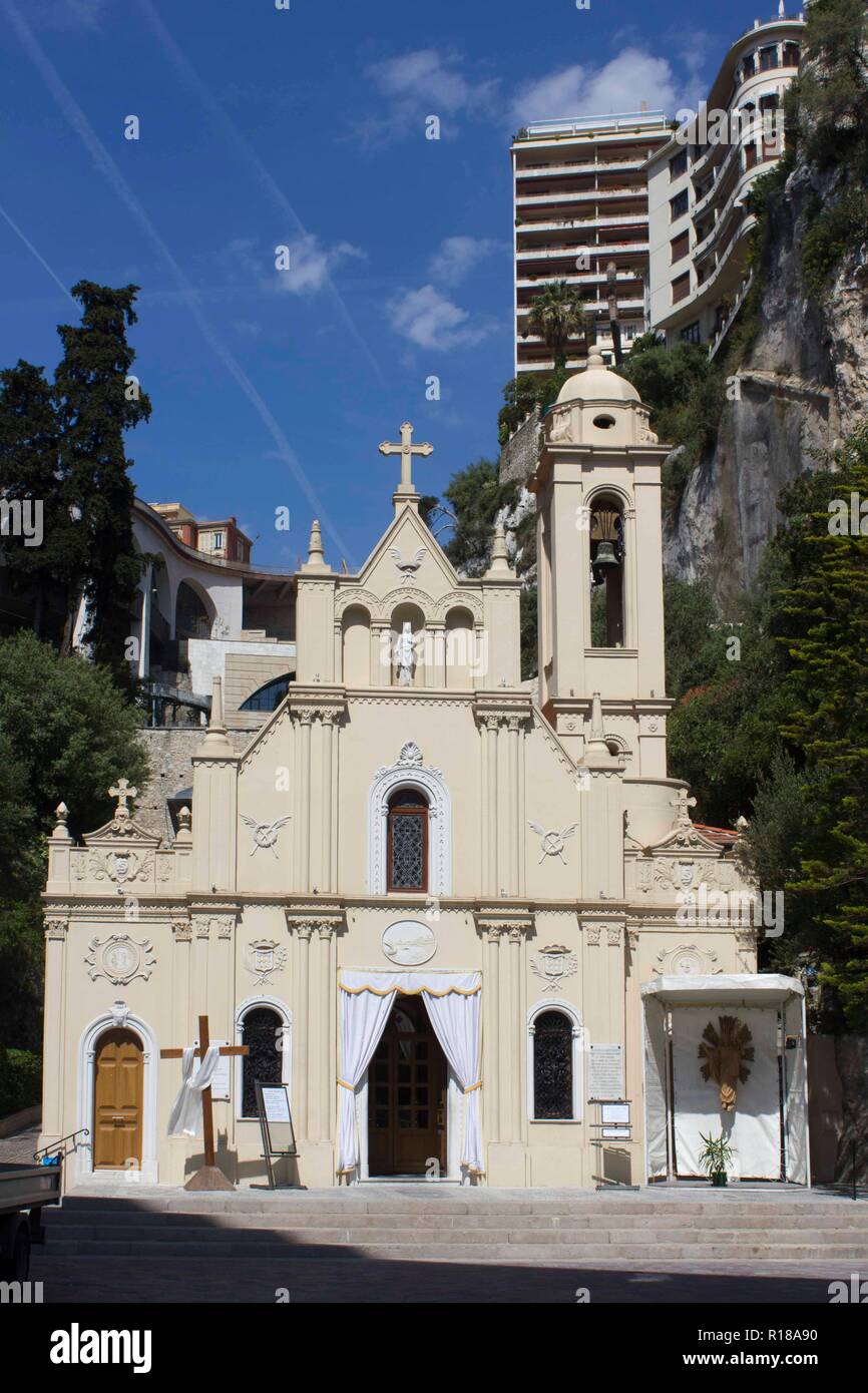 MONACO, MONTE CARLO - APRIL 25 2017: the roman catholic chapel of ...