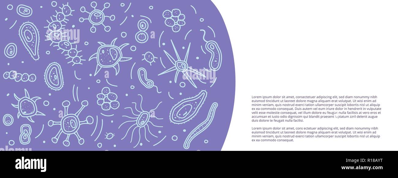 Banners template for social media with bacterias cells composition ...