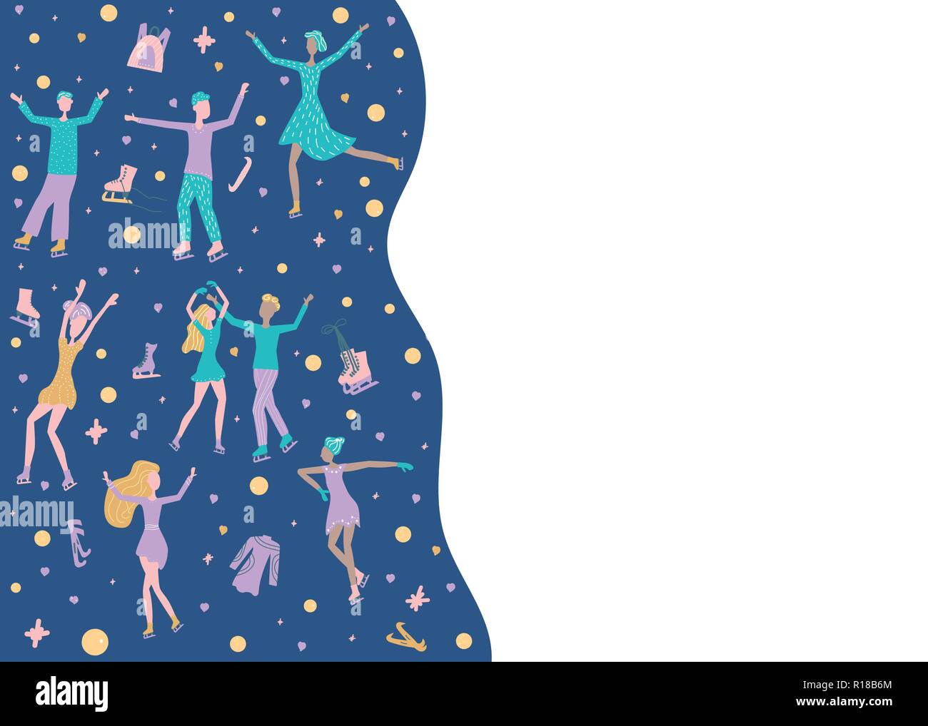 Figure skating template for banner. Group of people and sports ...