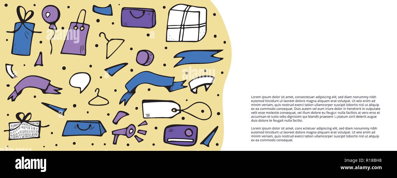 Banner template of sale objects for promotion design. Collection promo ...