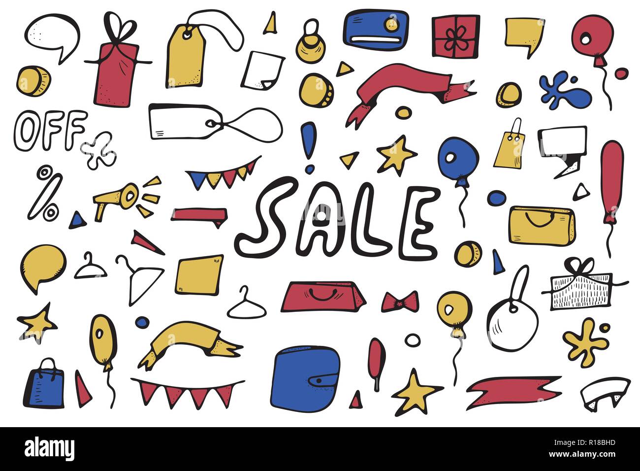 Set of sale objects for promotion banners. Collection promo items in ...