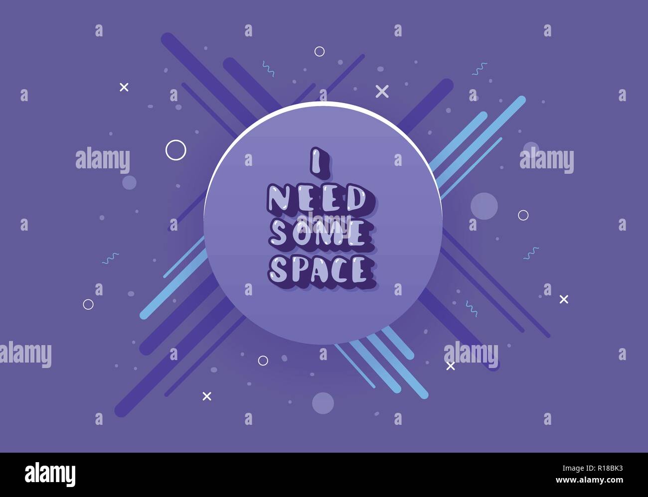 Vector quote I Need Some Space with decoration. Handwritten lettering ...