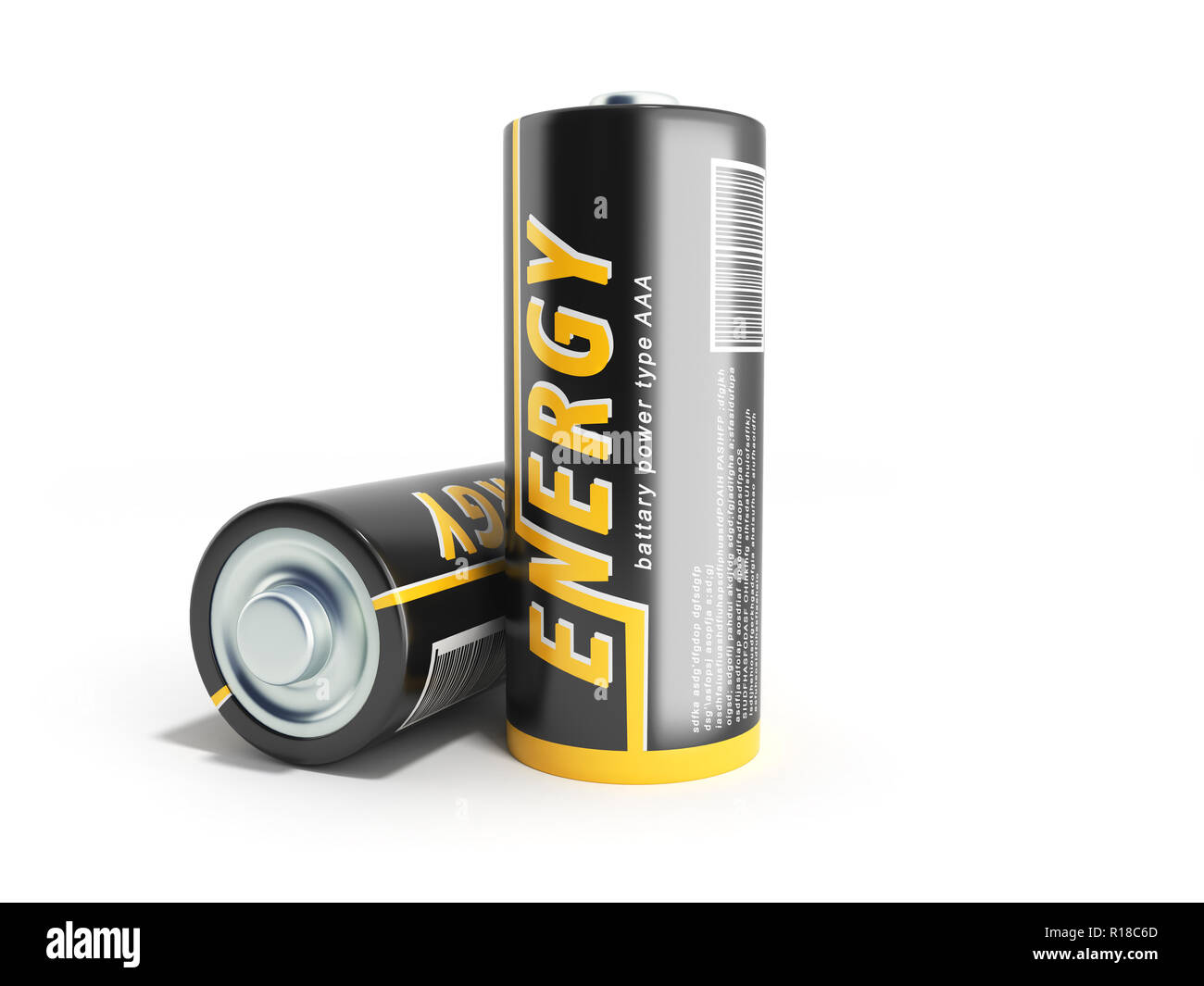 3D Illustration Batteries Image with clipping path on white Stock Photo ...