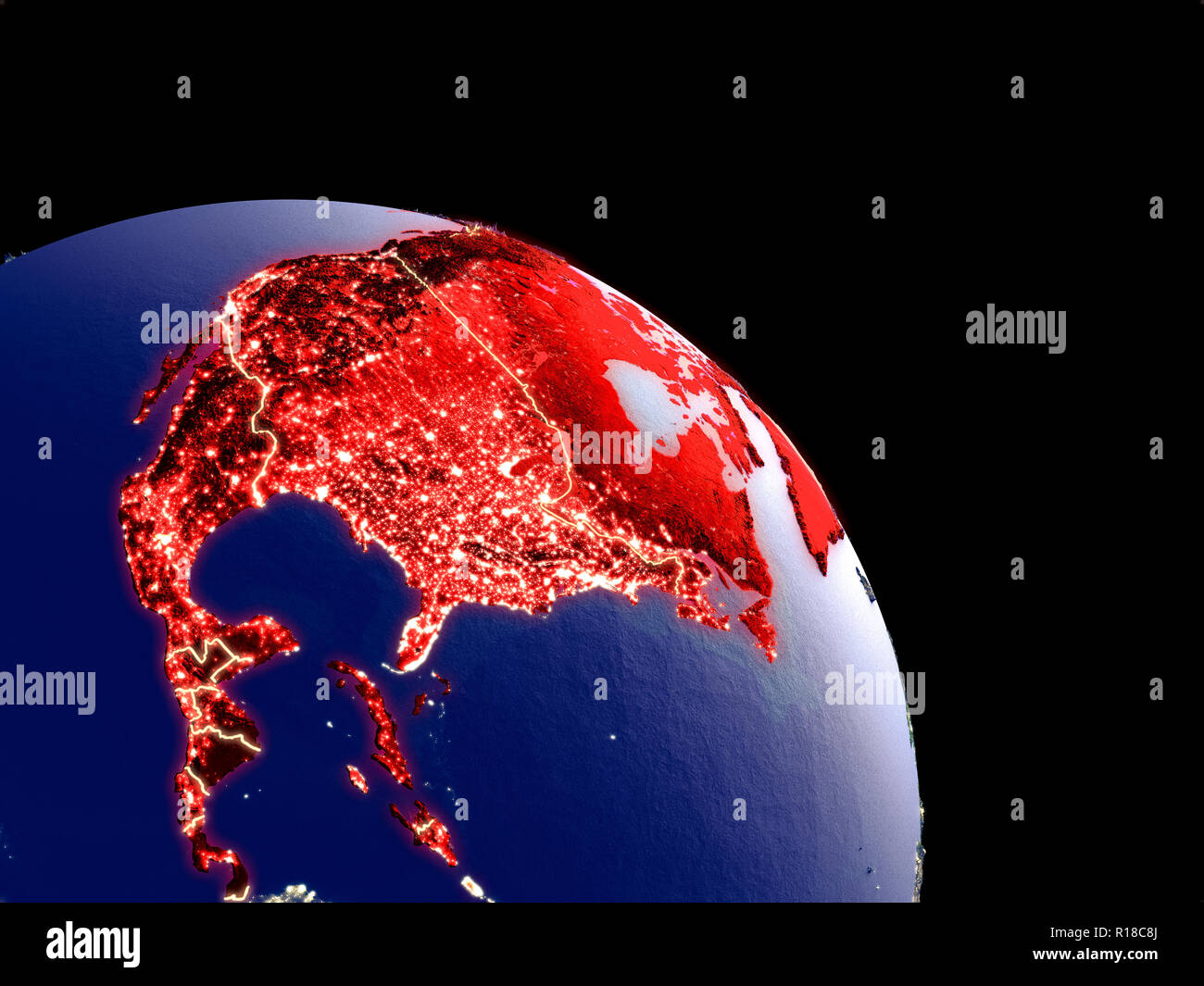 Night Light Footprint North America Nasa