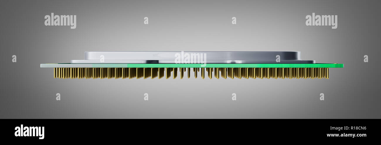 Central Computer Processors CPU High resolution 3d render on grey Stock ...