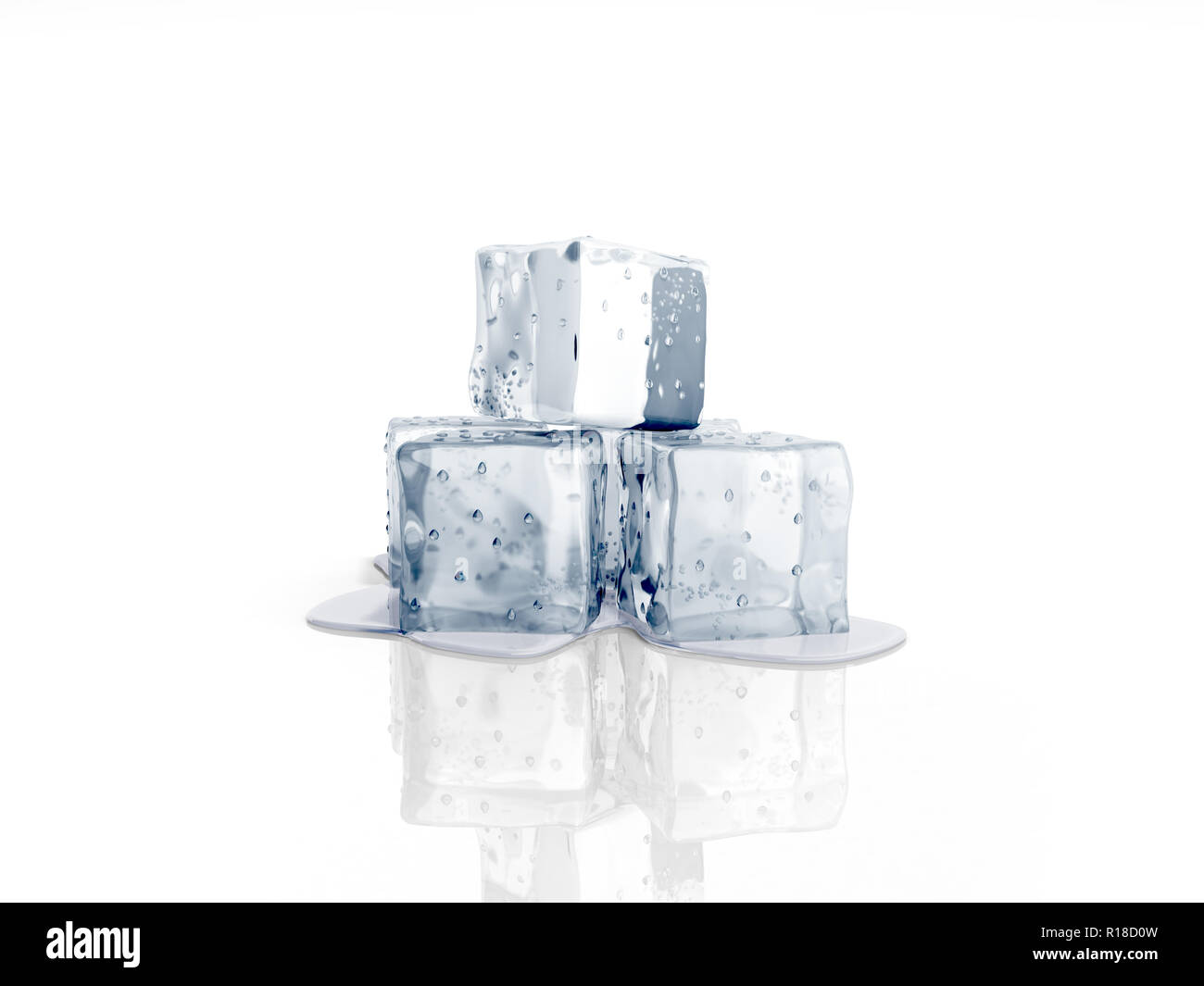 ice cubes 3d render on white background Stock Photo - Alamy