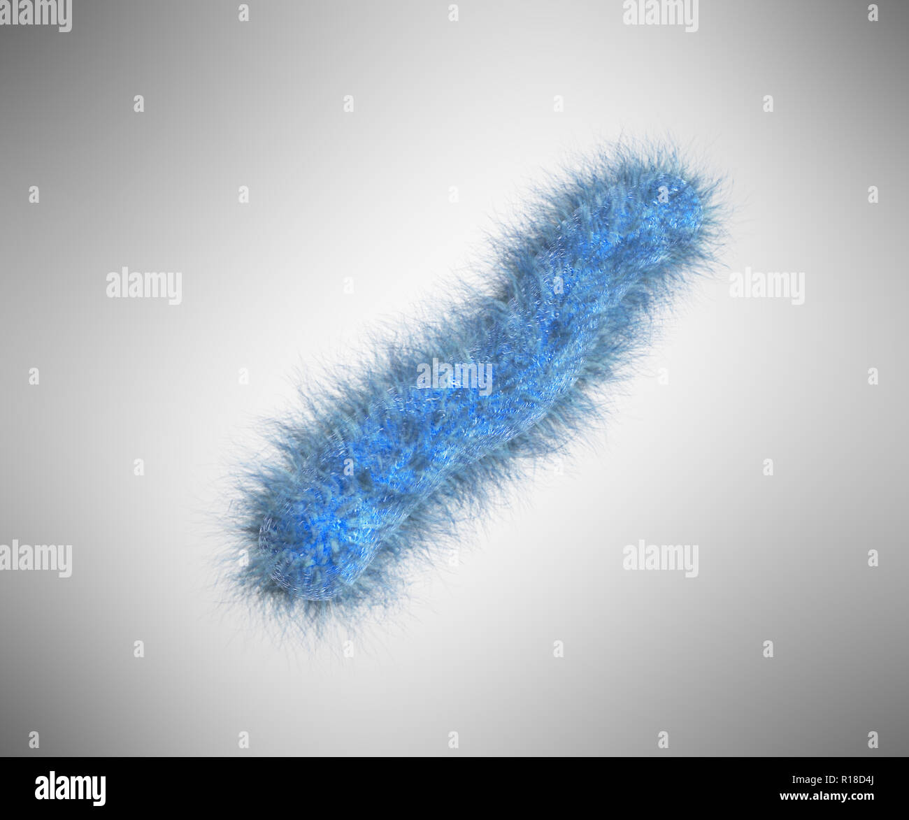 Detailed 3d medical illustration of virusesm bacteria on grey ...