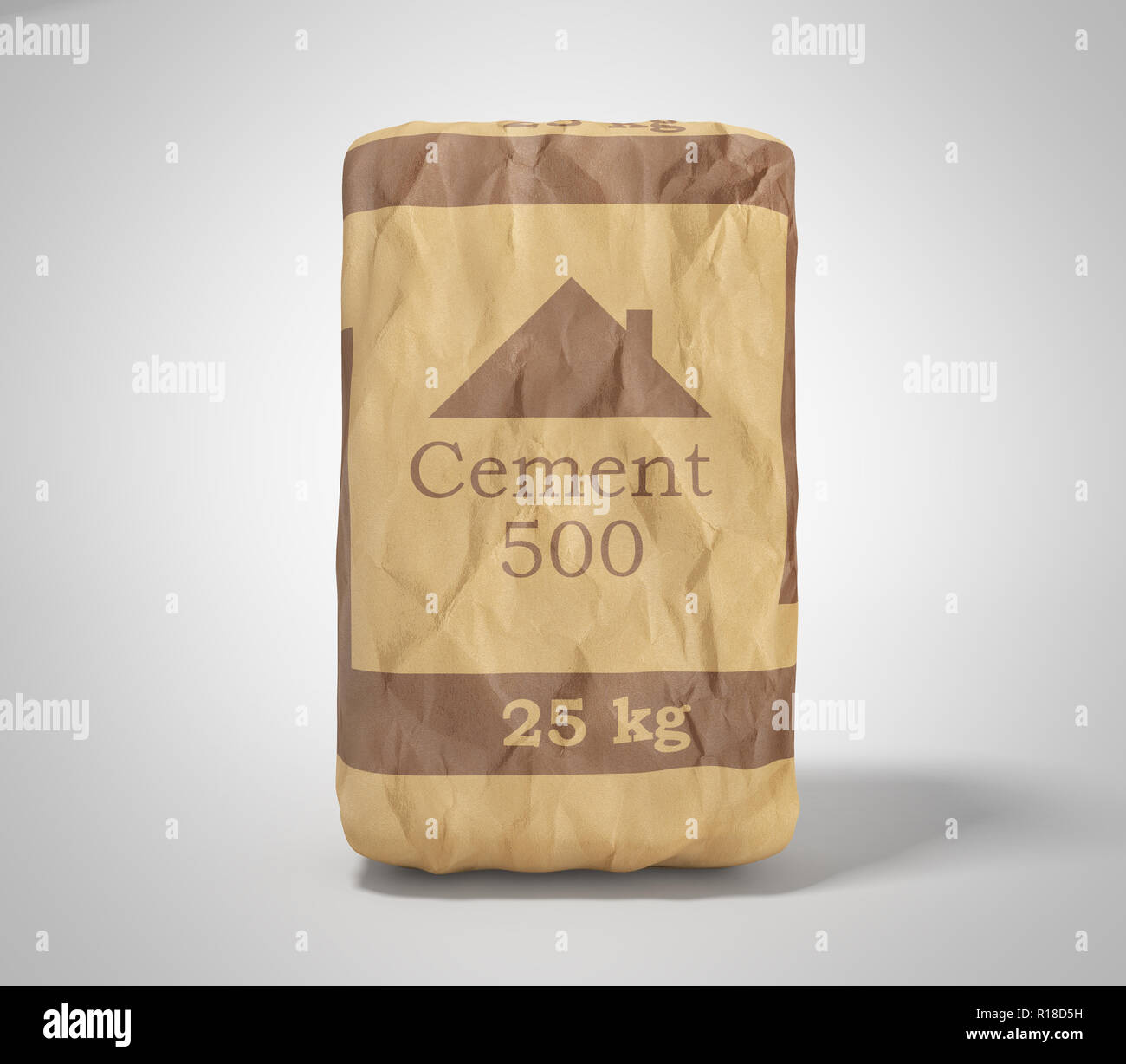 Cement bag on grey background 3D rendering image Stock Photo - Alamy