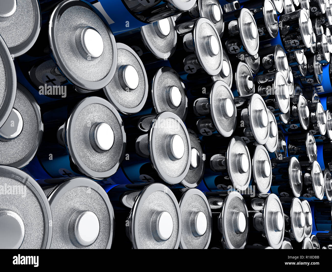 rechargeable batteries background 3d render on white Stock Photo - Alamy
