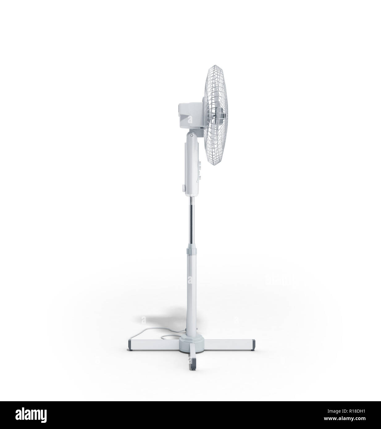 white electric fan 3d render on white background Stock Photo - Alamy