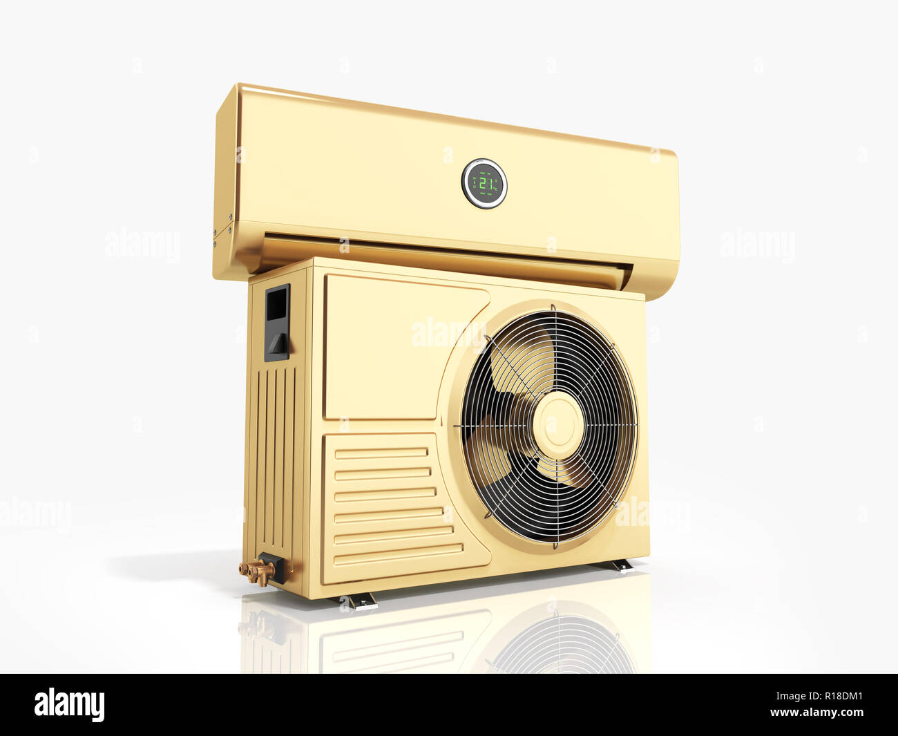 gold air conditioning unit 3d render on white background Stock Photo ...