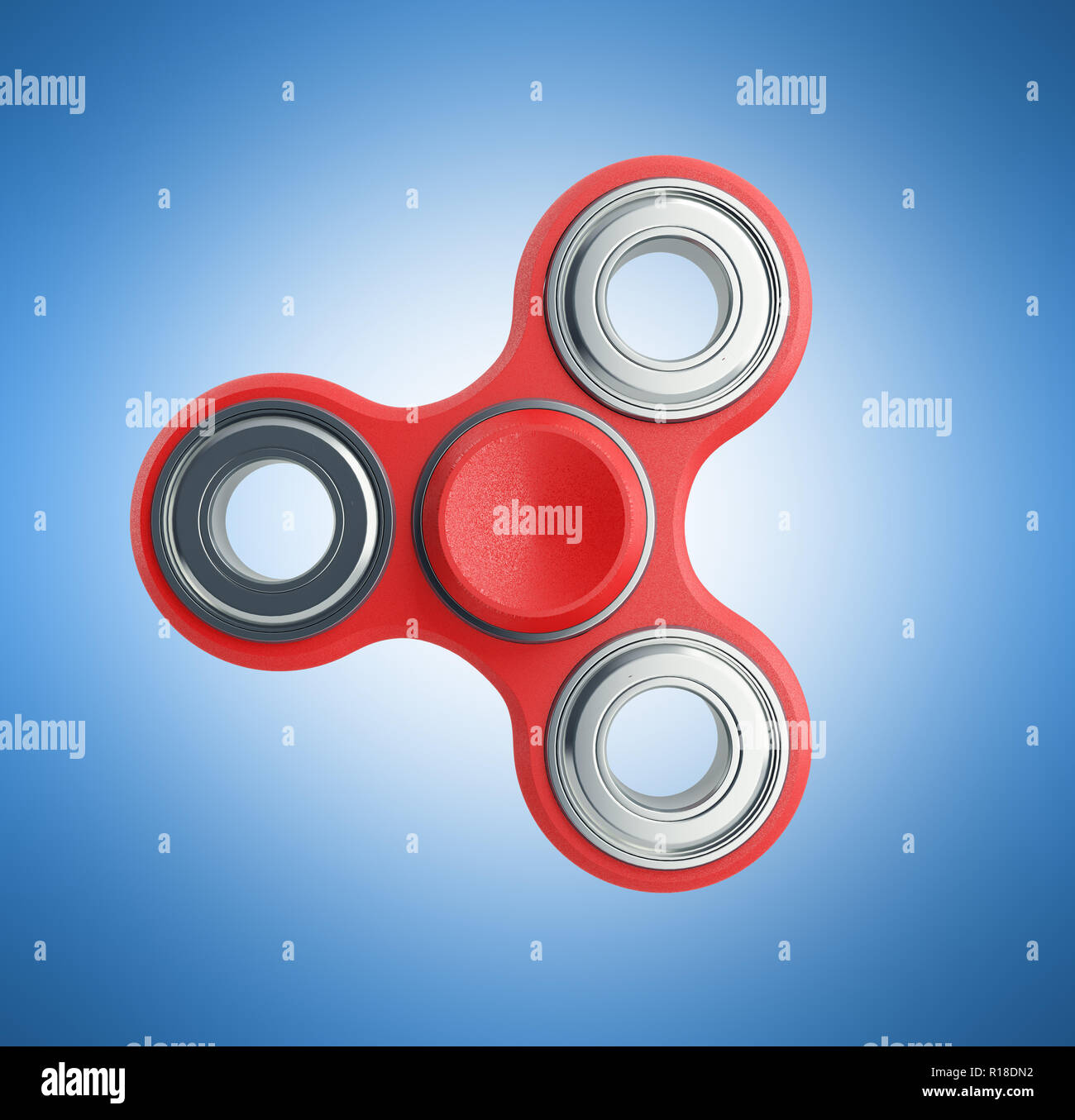 Red Hand Spiner 3d render on blue background Stock Photo - Alamy