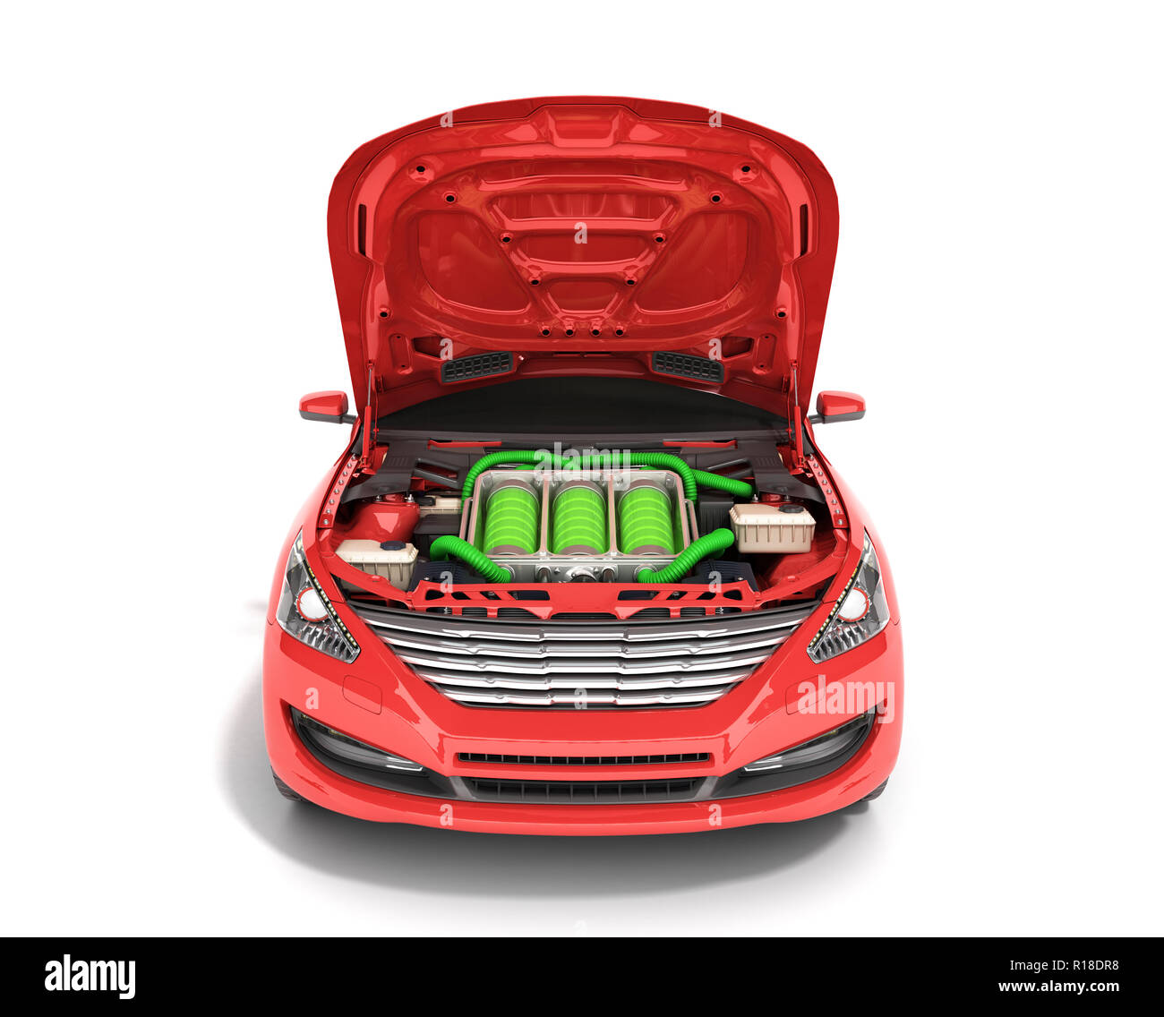 concept of battery capacity of an electric car batteries under the hood ...