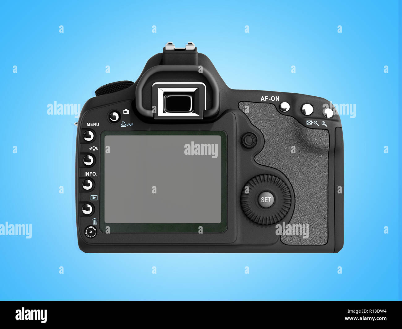 photo camera 3d render on bluebackground Stock Photo - Alamy