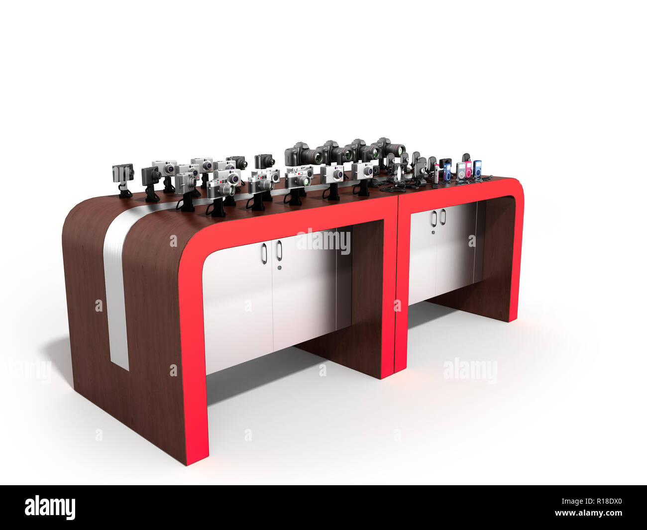 shopping rack for electronic 3d render on white background Stock Photo ...