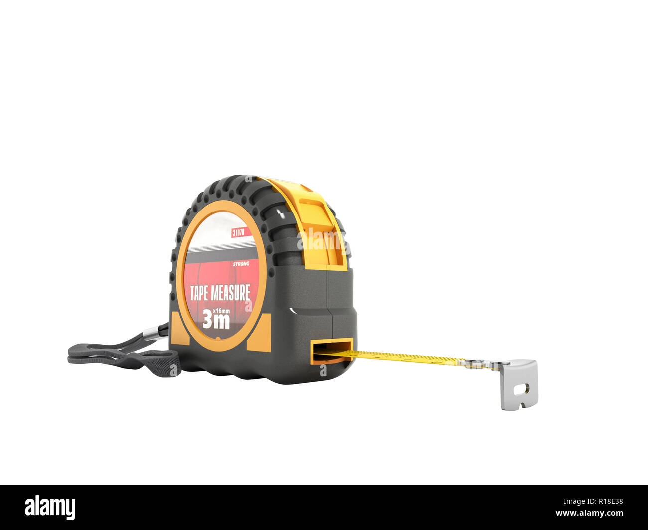 Construction roulette 3d render on a white background no shadow Stock ...