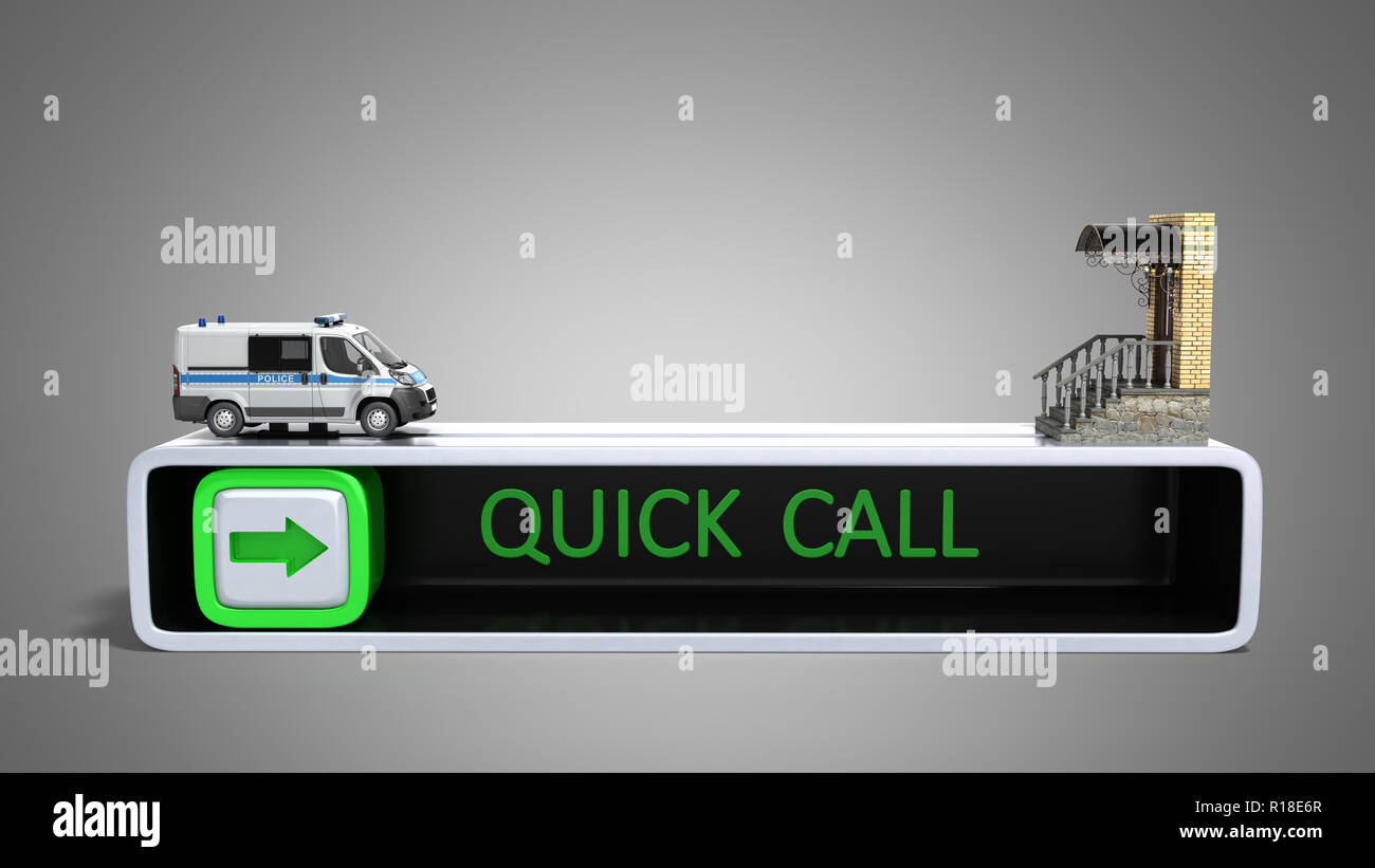 concept of quick call of police 3d render on grey Stock Photo - Alamy