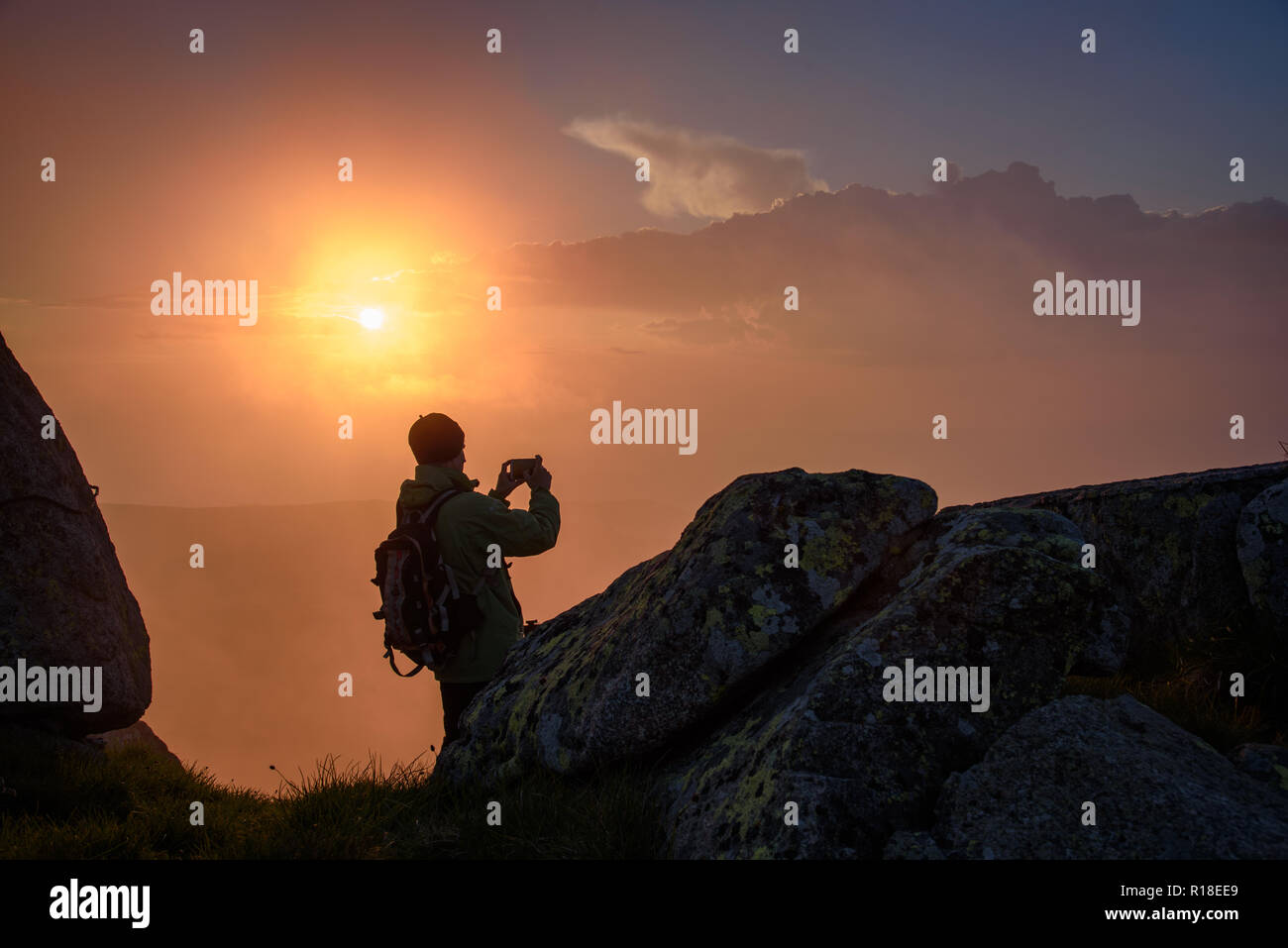 Beautiful breathtaking mountain landscape in summer - green grass ...