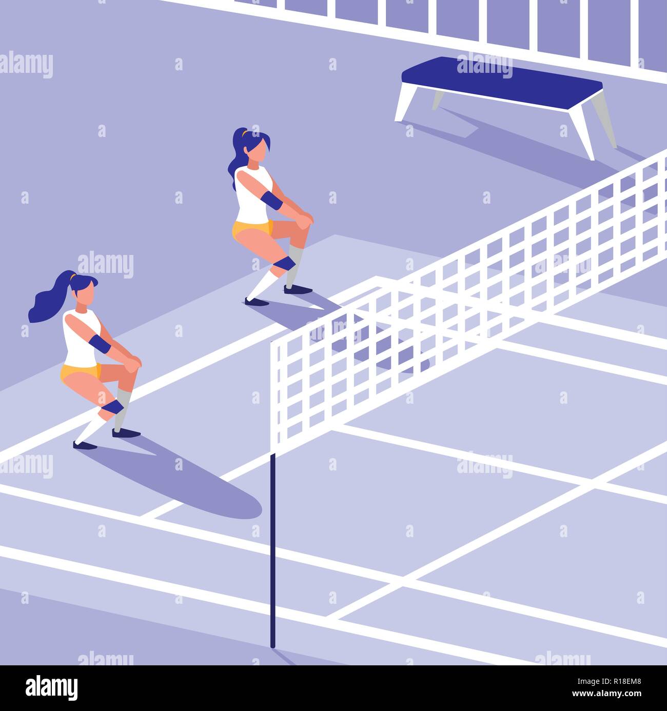 Women volleyball players Stock Vector Images - Alamy