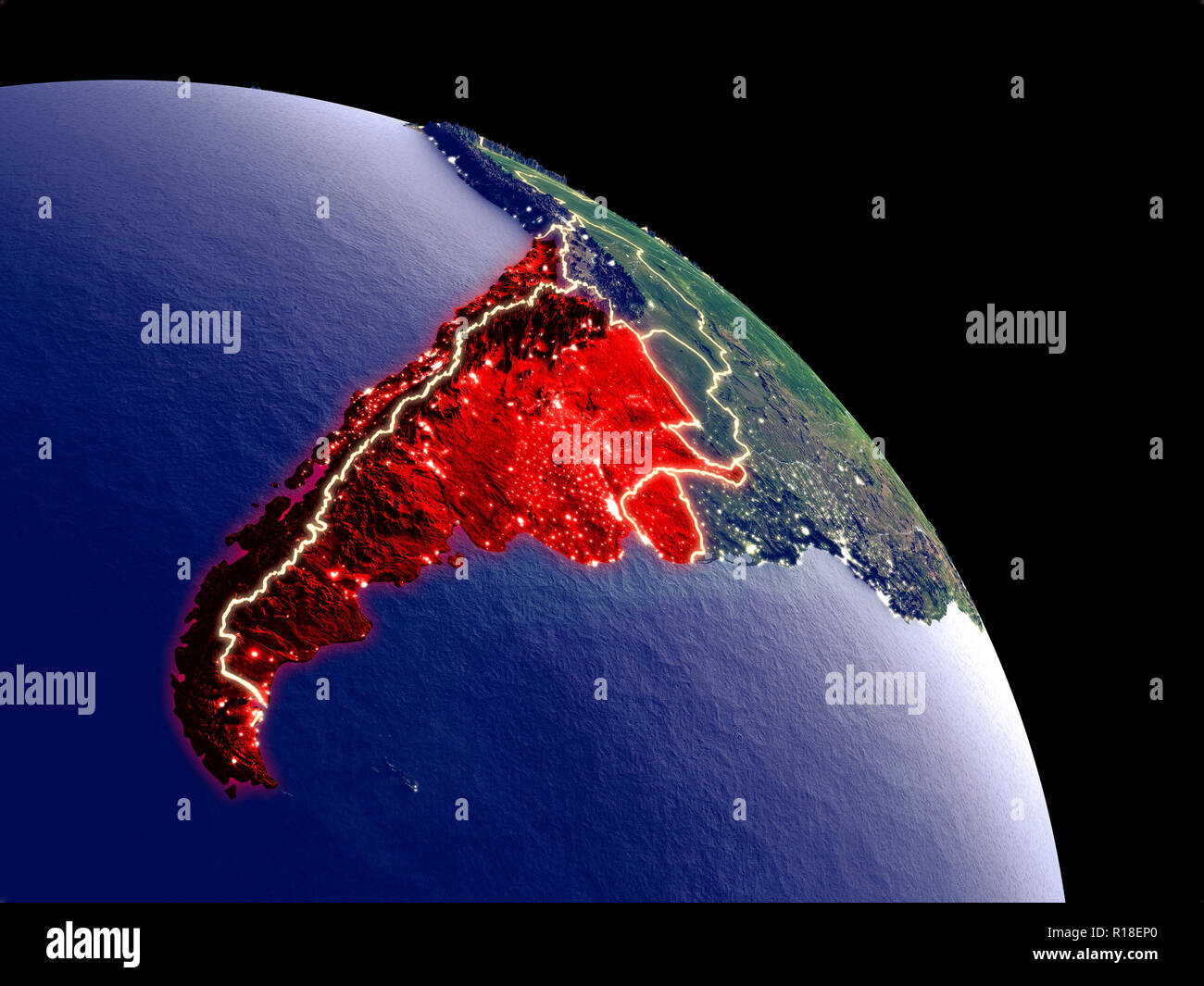 Map the southern cone hi-res stock photography and images - Alamy