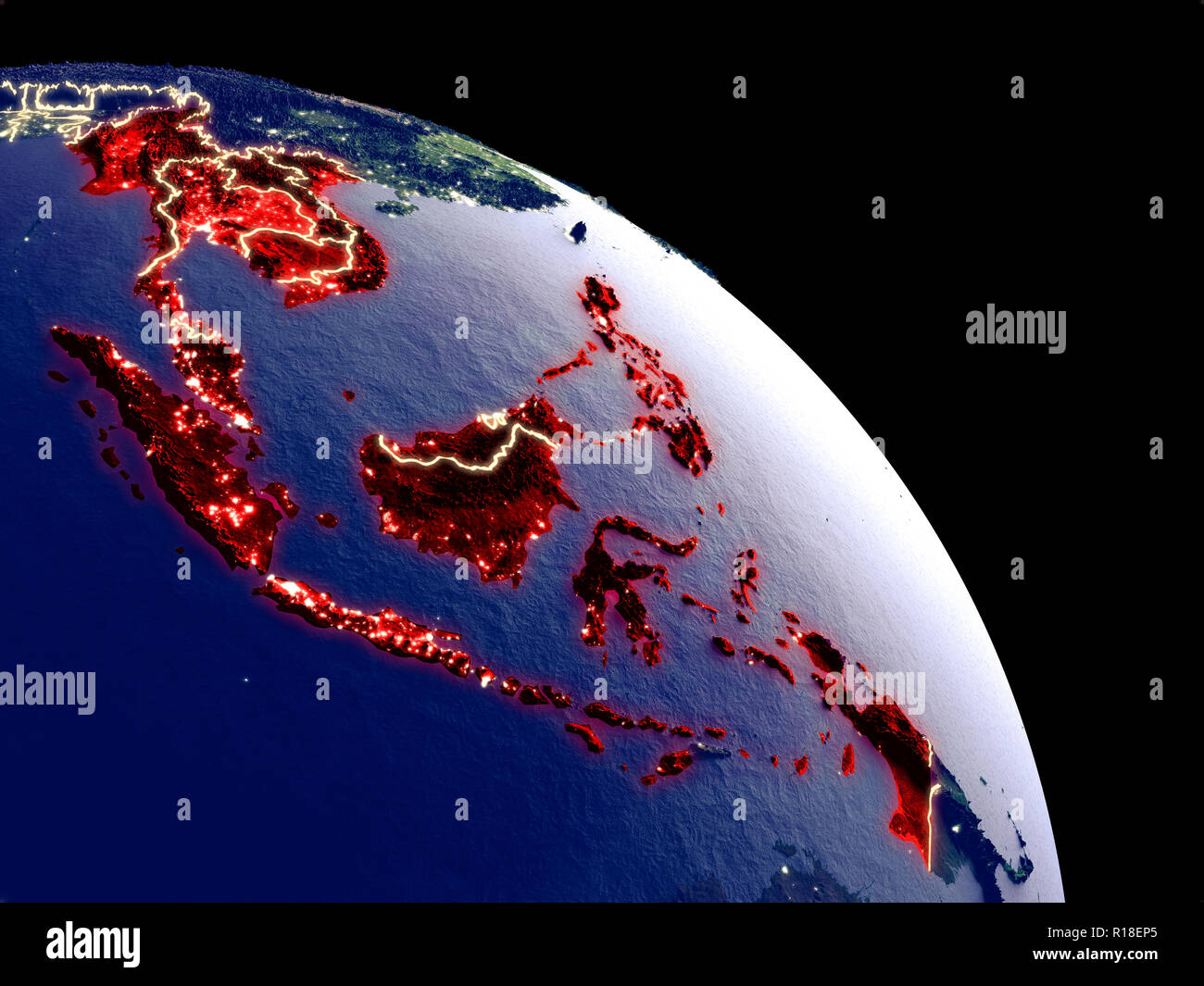 Asean countries map hi-res stock photography and images - Alamy