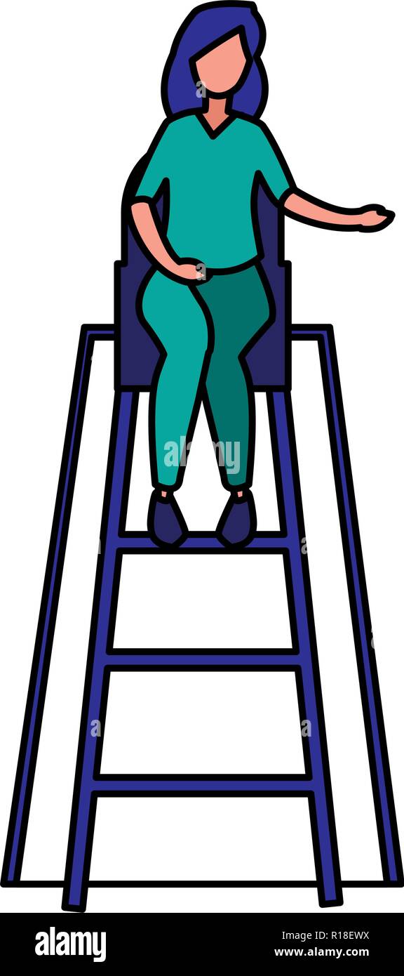 tennis referee in chair over white background, vector illustration ...