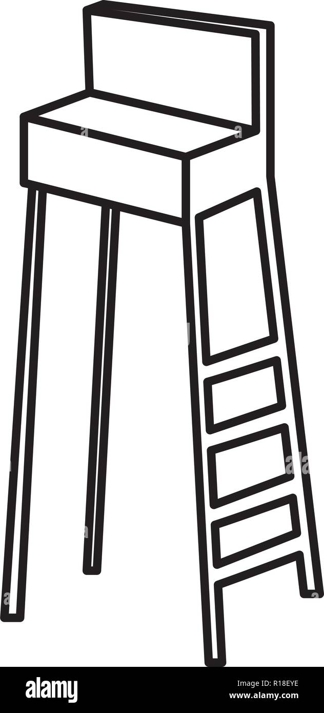 tennis referee chair over white background, vector illustration Stock ...