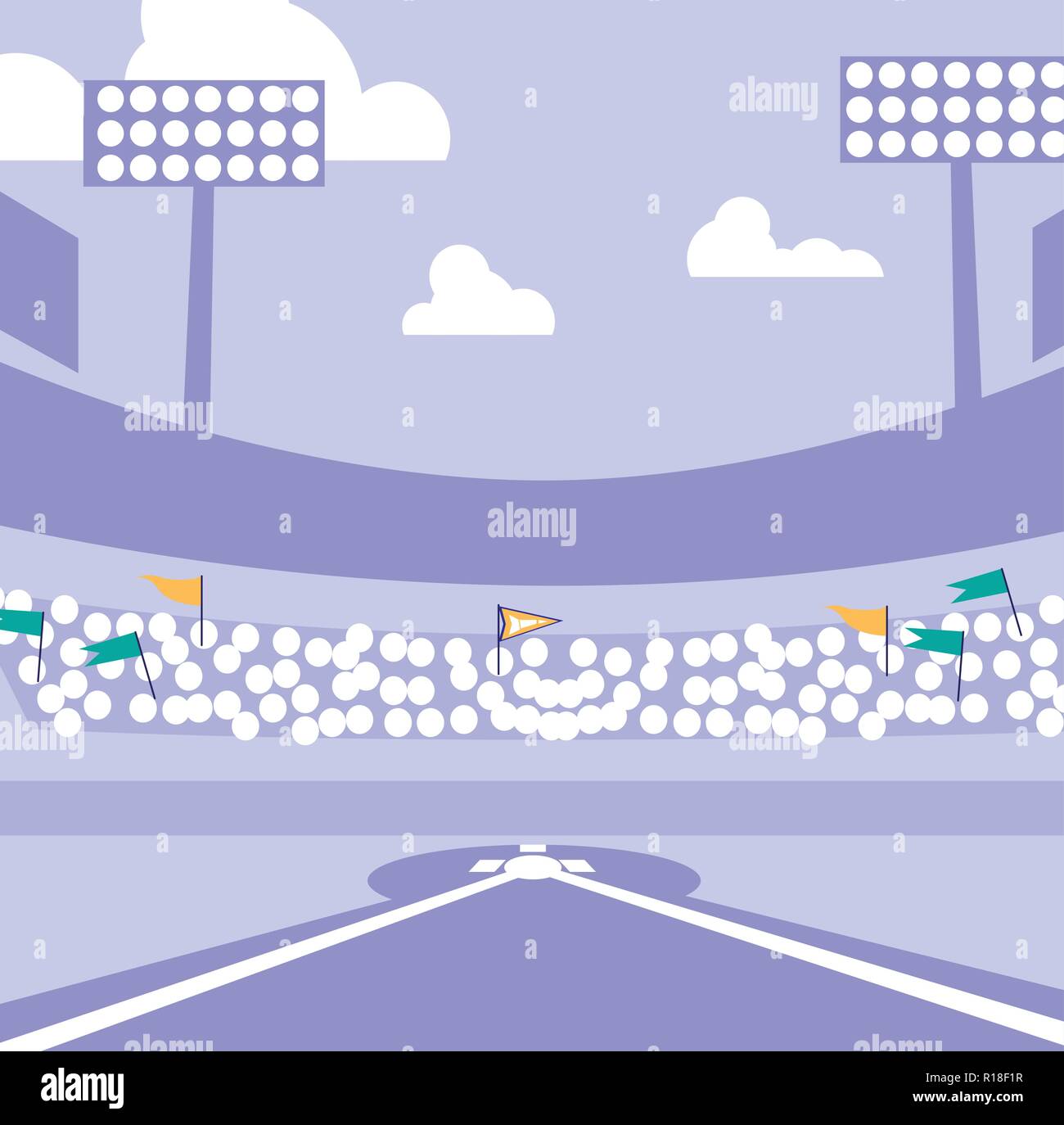 Baseball Stadium Lights Vector